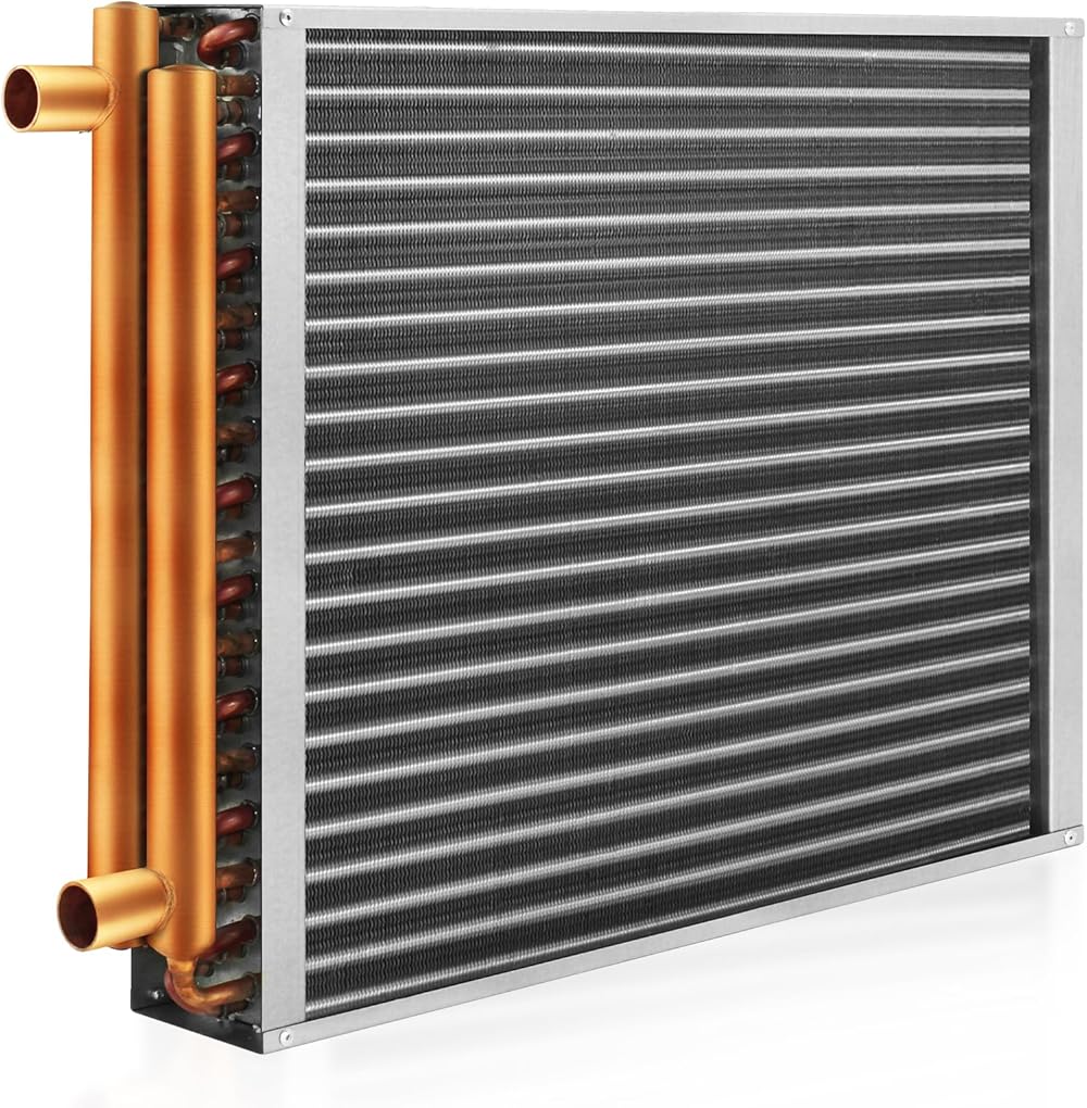 Water to Air Heat Exchanger 12x15 with 1" Copper Ports for Outdoor Wood ...