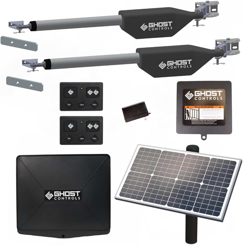 Ghost Controls Pro Dual Solar Automatic Gate Opener with 30W Solar ...