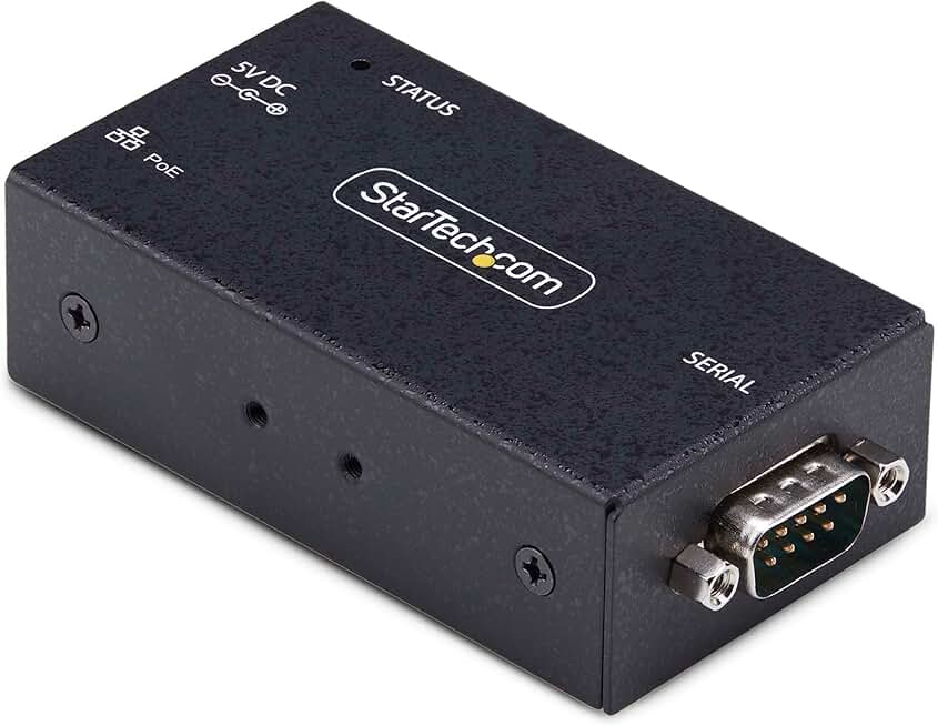 StarTech.com 1-Port Serial to Ethernet Adapter, 802.3af PoE Powered ...