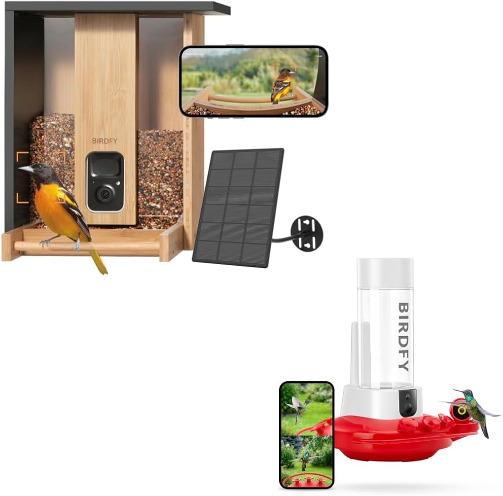 NETVUE Birdfy + Birdfy Hummingbird Feeder with Camera, 2K Dual Smart ...