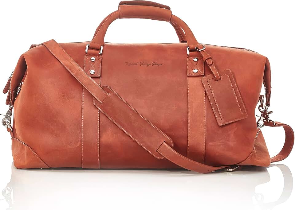 Leather Weekender Bag - Tan - Utah Outlet
