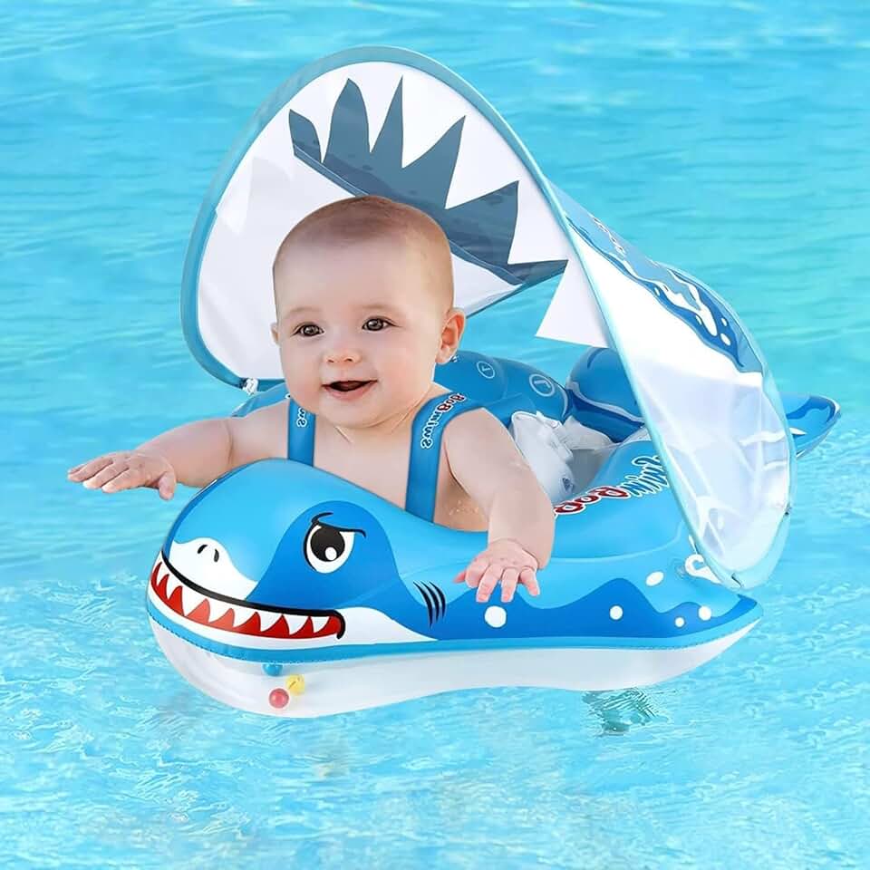 Float with Canopy Add Tail Baby Swim Float, Non-Inflatable Baby Float ...