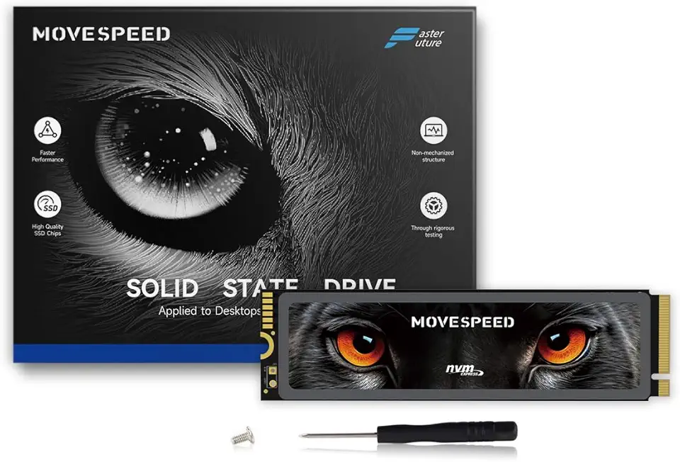 MOVE SPEED HB7450 4TB Internal Solid State Drive for PS5 with Heatsink ...