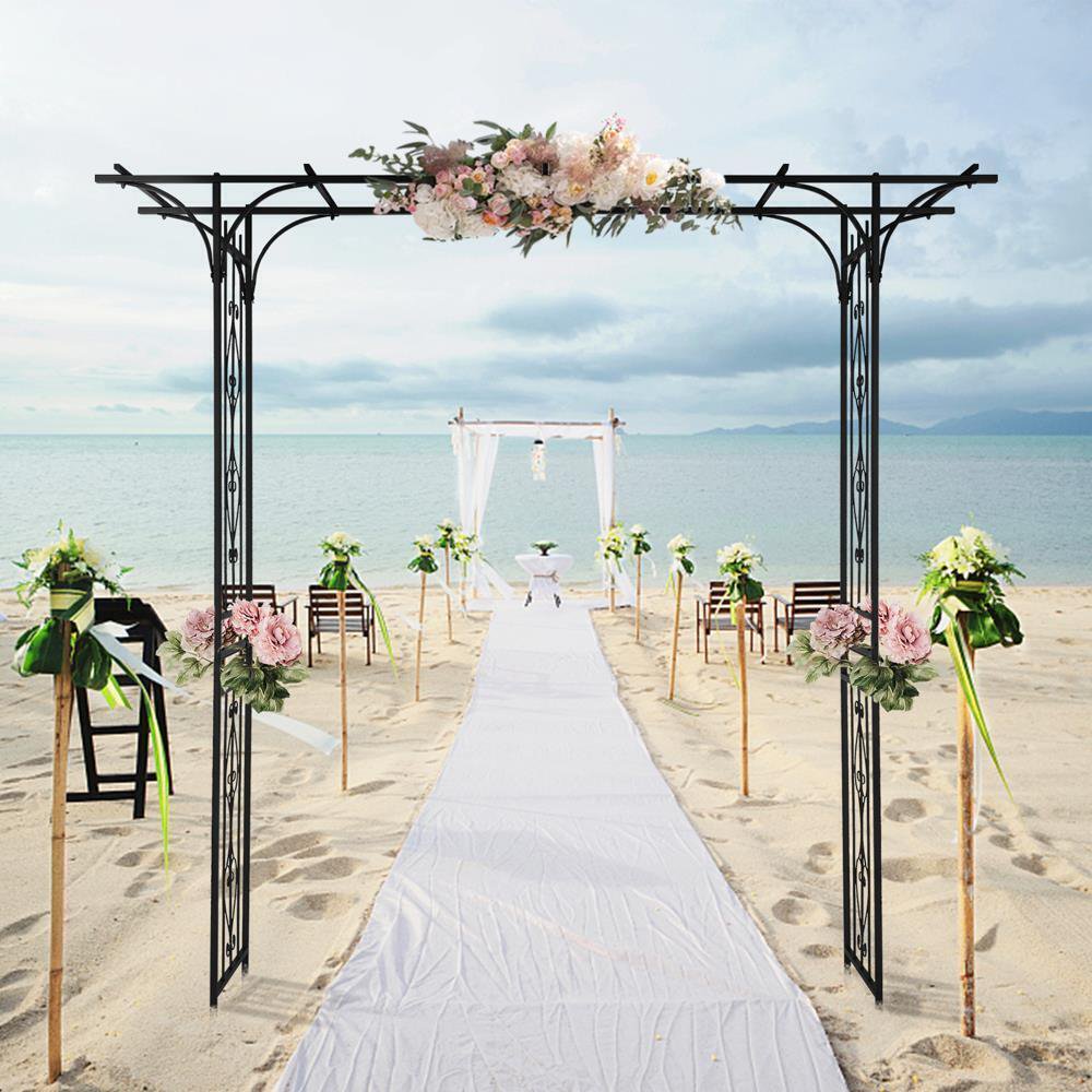 7Ft Free-Standing Metal Arch Wedding Garden Bridal Party Arbor Arches ...