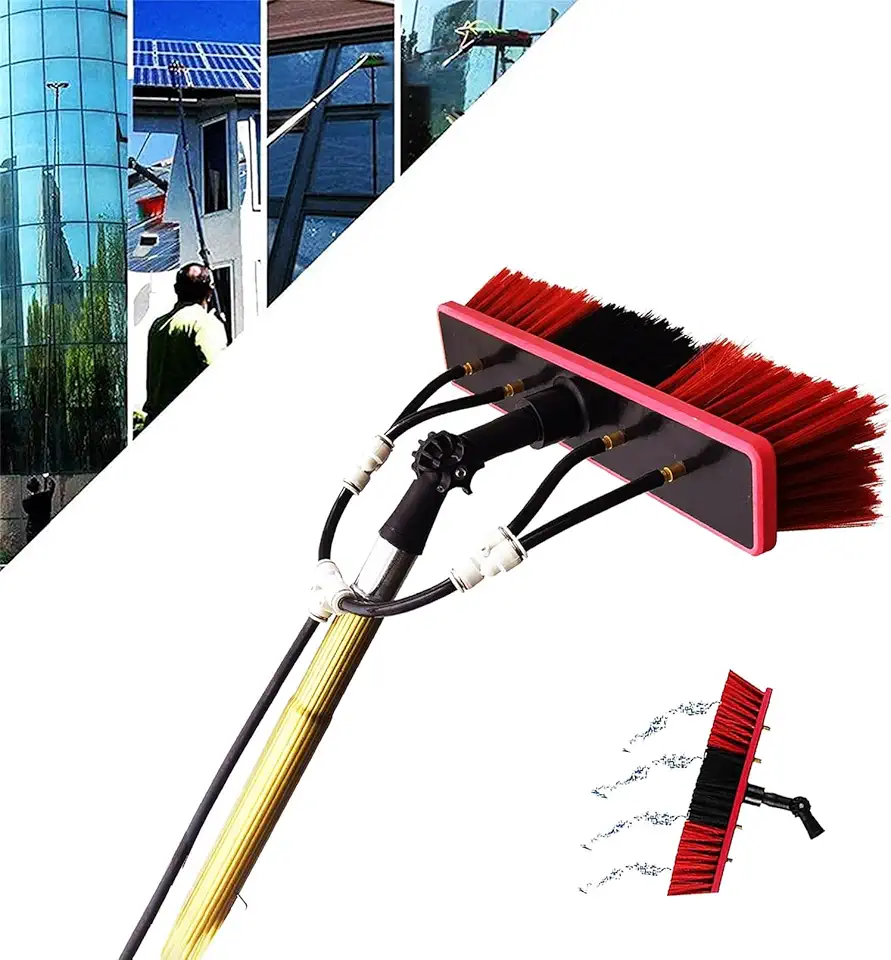 16ft Water Fed Telescopic Window Cleaning Pole, Solar Panel Extendable ...