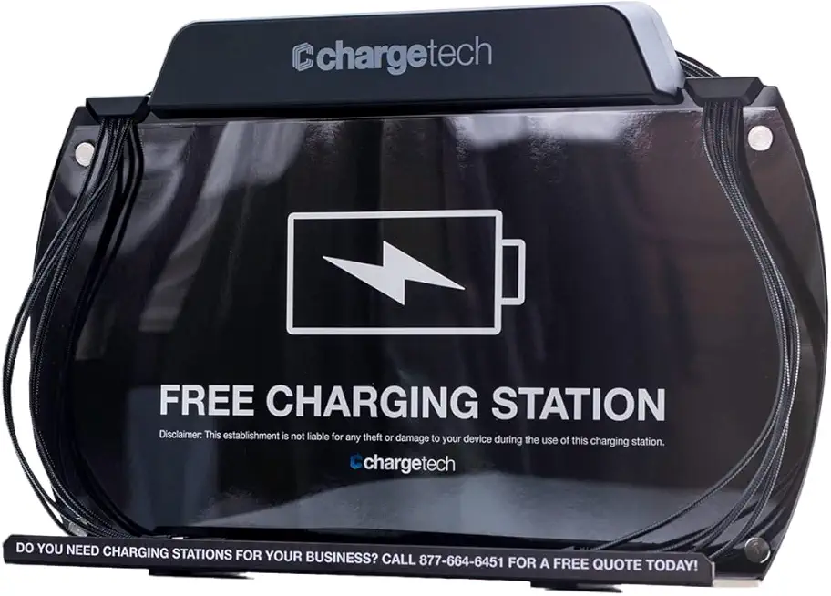 ChargeTech Wall Mounted Mobile Device Charging Station with 4 Apple ...