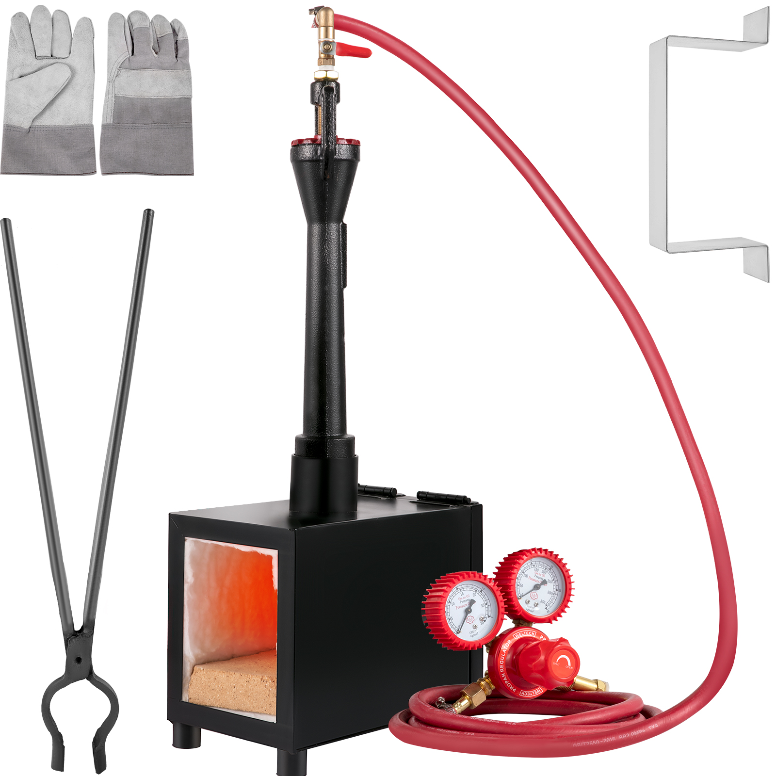 VEVOR Propane Forge with Single Burner, Blacksmithing Forge with Single ...