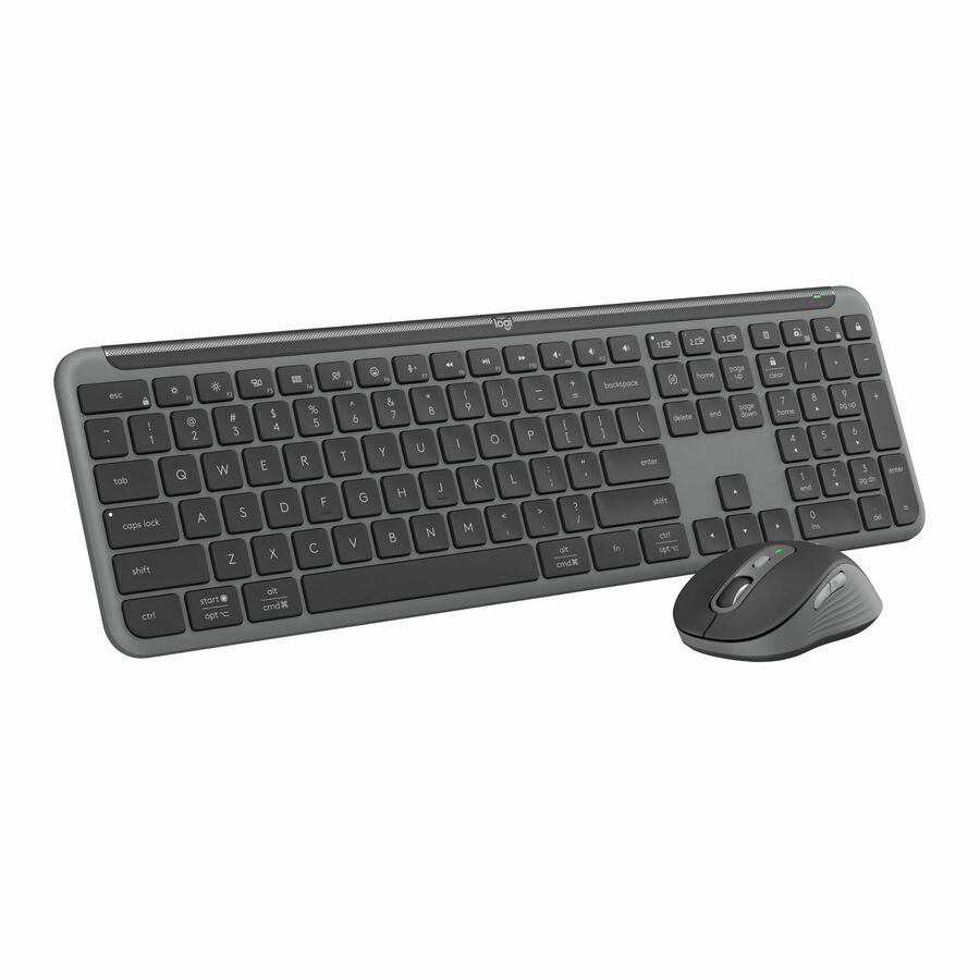 Logitech Mk955 Signature Slim Wireless Keyboard And Mouse Combo For Larger Hands Quiet Typing