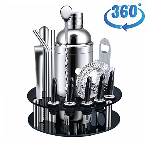 Bar Set,18-piece Stainless Steel Cocktail Shaker Bar Tools,with ...