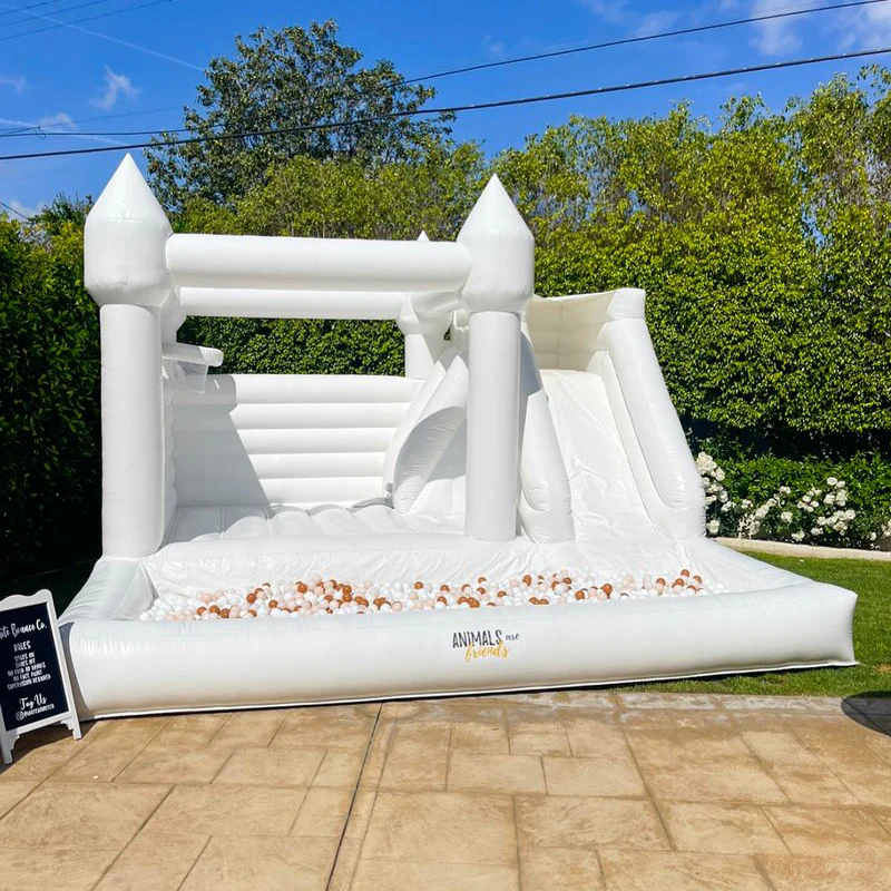 Ultimate 3In1 Bounce House And Slide Combo White Inflatable Wedding ...