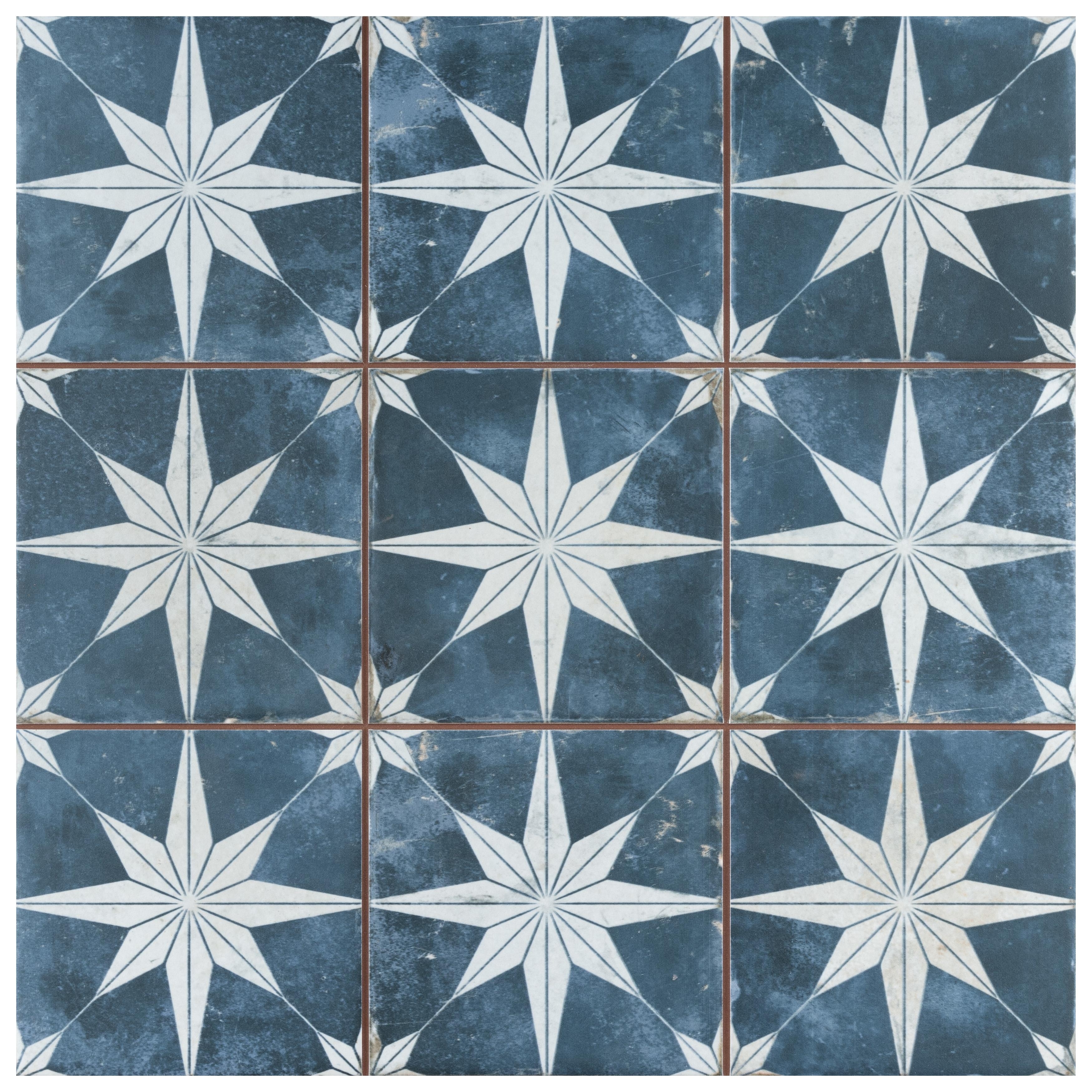 Merola Tile Harmonia Kings Star Sky 13" x 13" Ceramic Floor and Wall ...