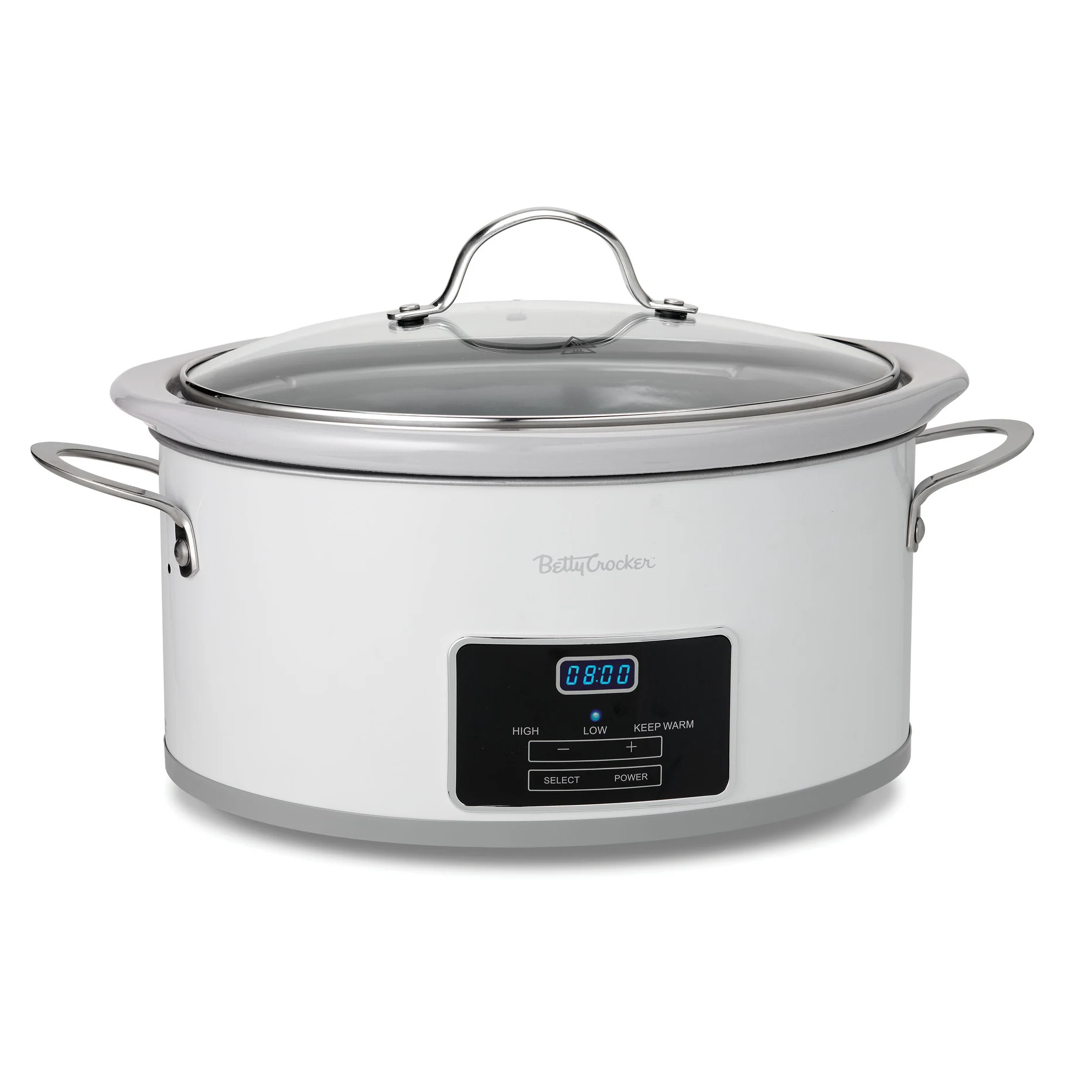 Betty Crocker 6-Quart Oval Digital Slow Cooker, White - Arizona Outlet