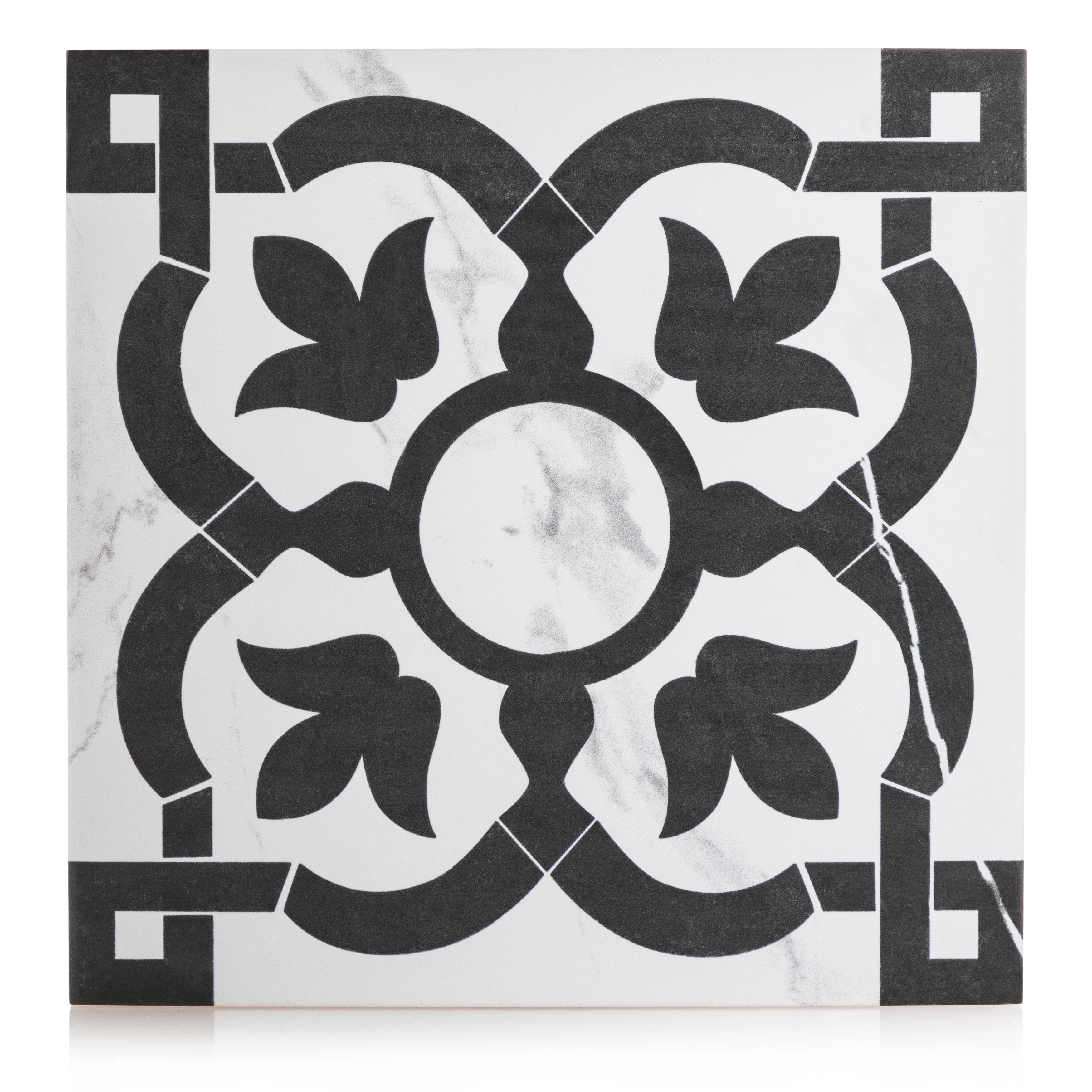 Industry Tile 9x9 Elegance Statuario Flower Pattern Porcelain Floor and ...