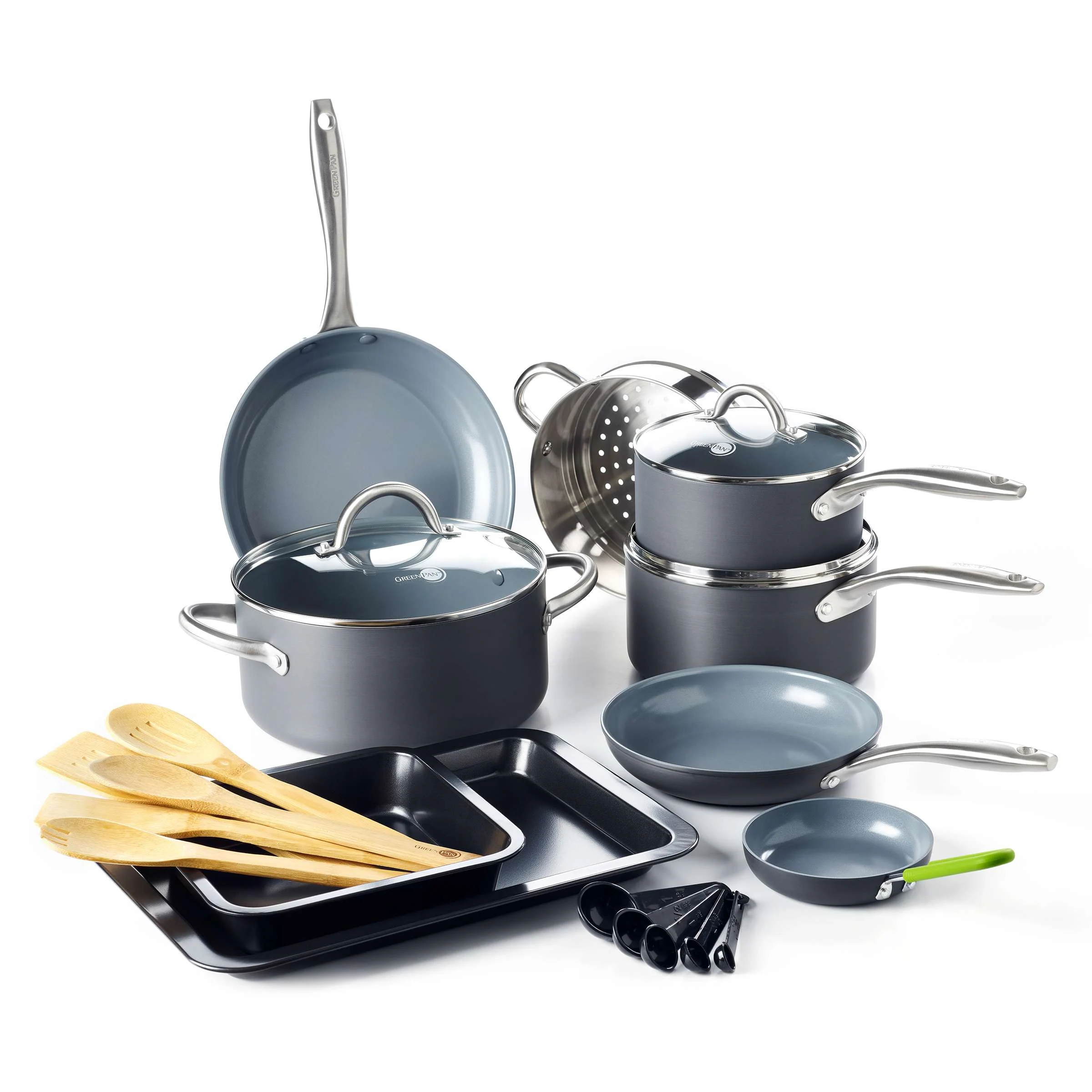GreenPan Lima Ceramic Non-Stick Cookware Set, 18pc - Arizona Outlet