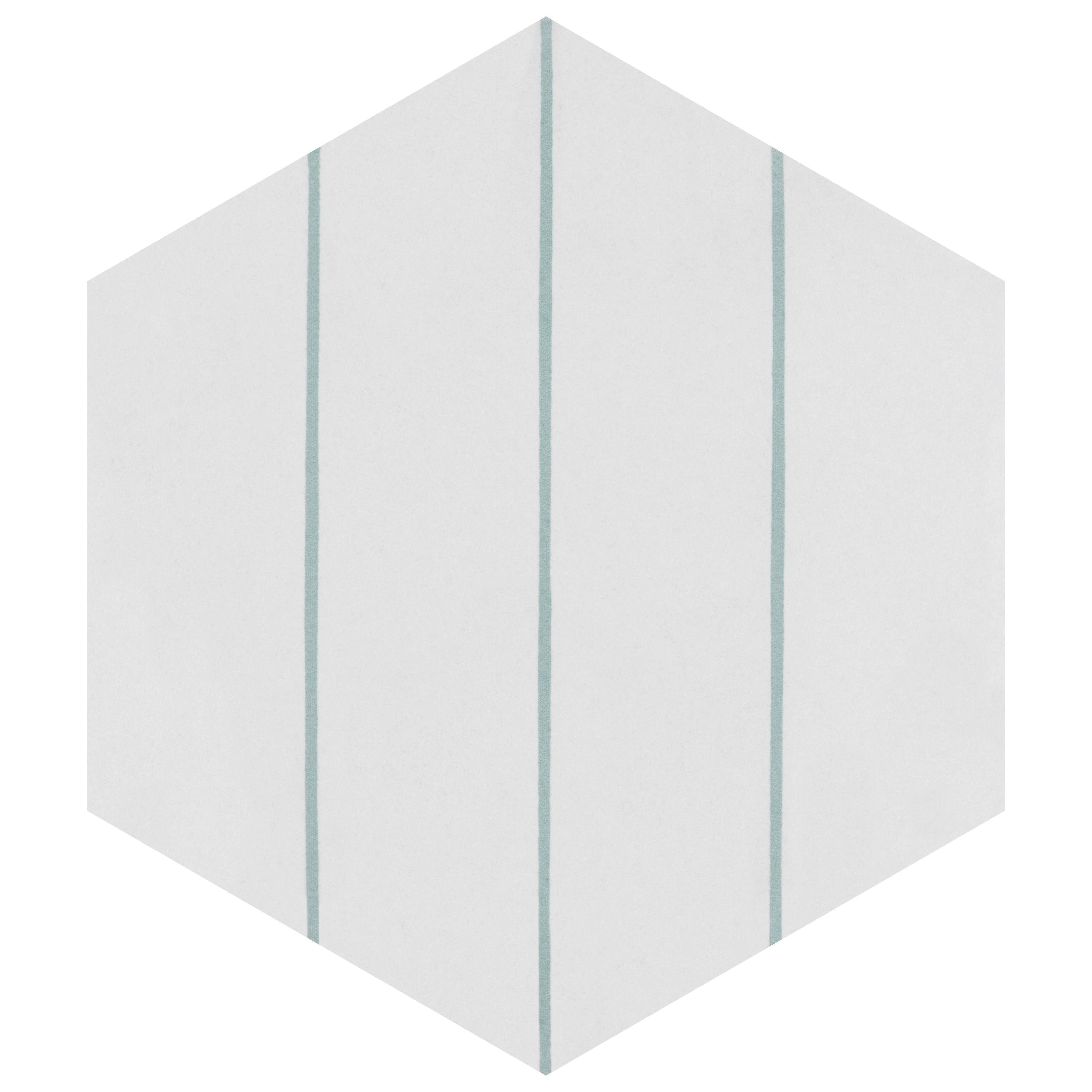 Merola Tile Porto Savona Hex Aqua 8-5/8" x 9-7/8" Porcelain Floor and ...