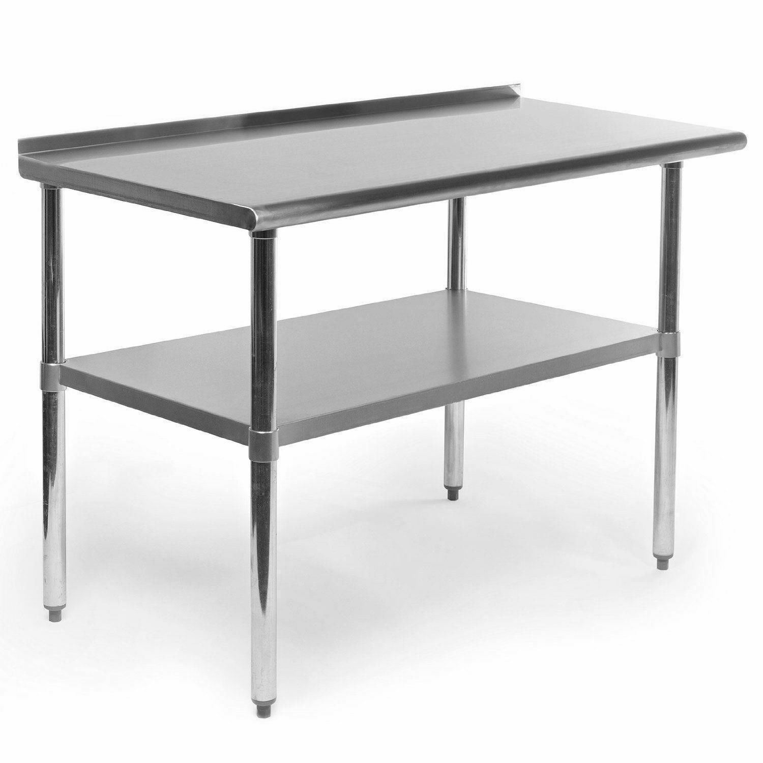 Stainless Steel Kitchen Island Prep Table 2 Tier Storage Pro ...