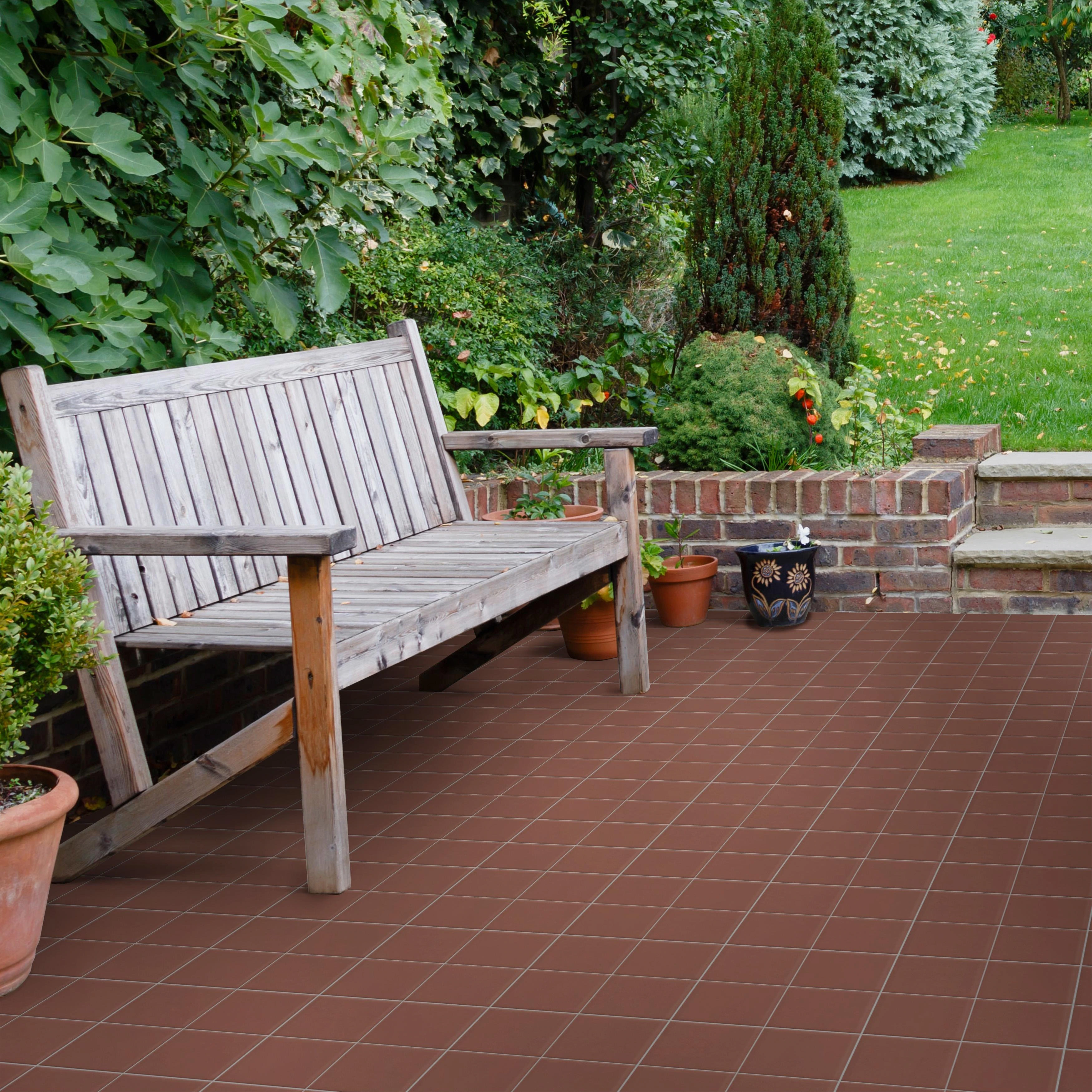 Merola Tile Quarry Flame Red 5-7/8" x 5-7/8" Ceramic Floor and Wall ...