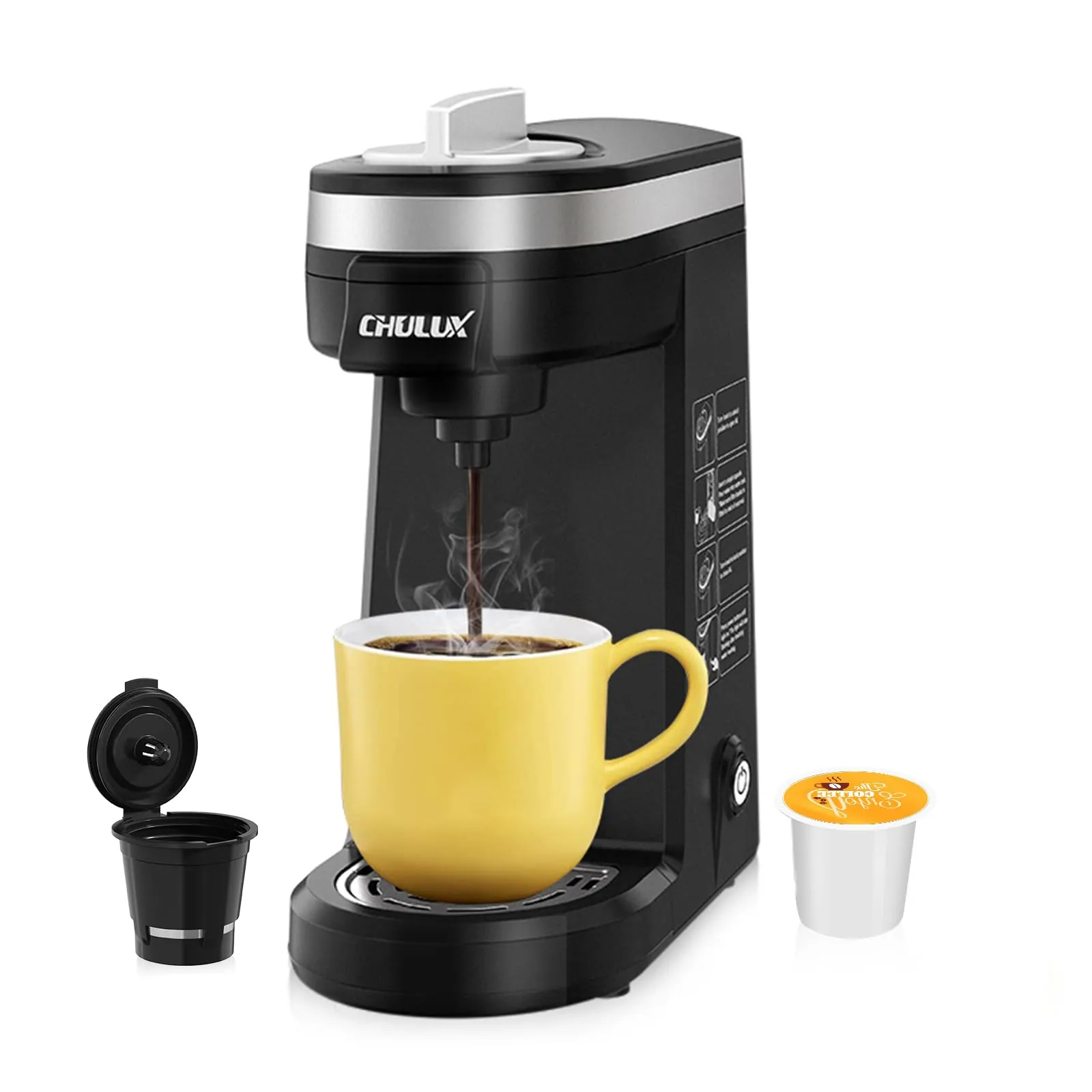 Coffee Maker Single Serve, Mini Coffee Maker Single Cup Coffee Brewer 5 ...