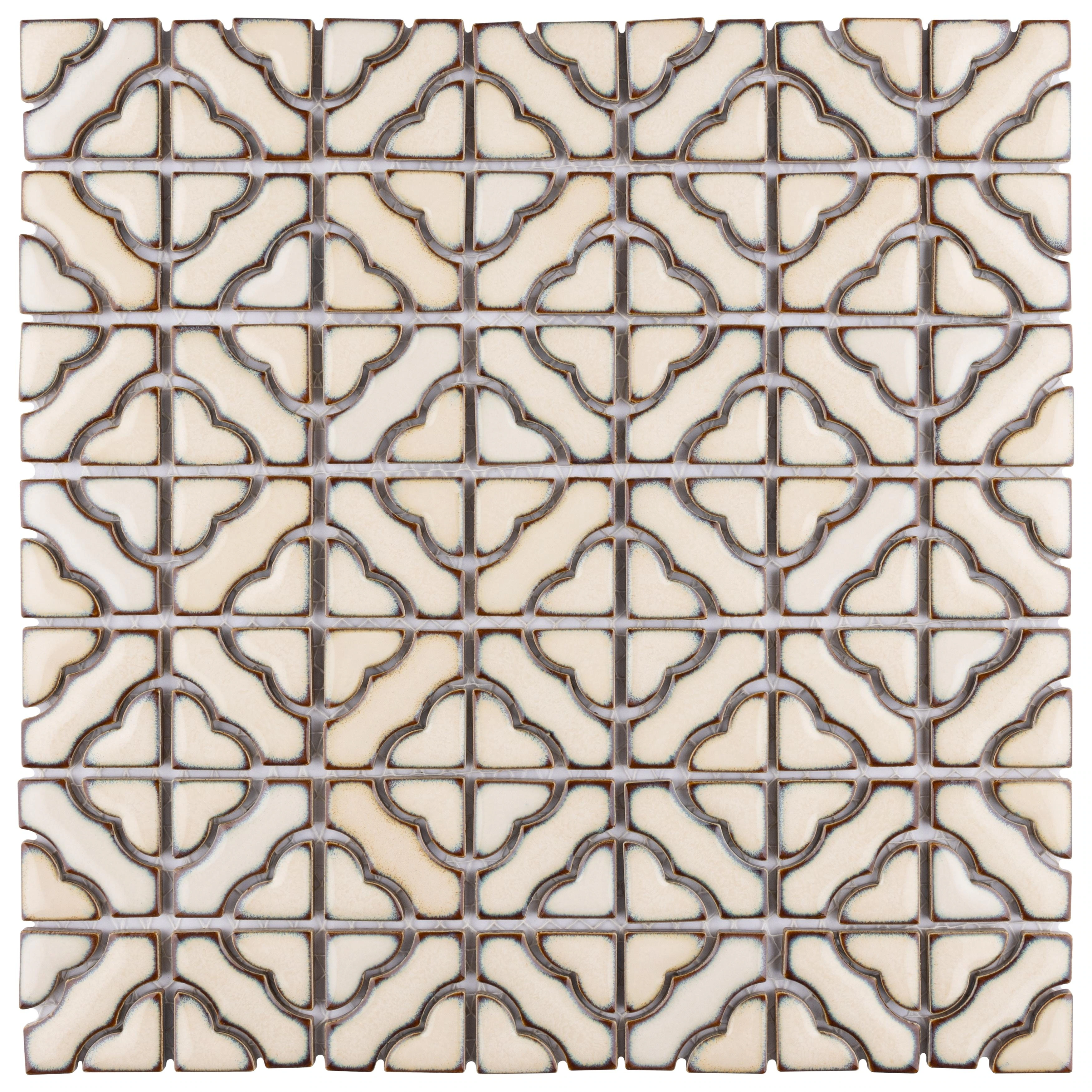 Merola Tile Tower Beige 12" x 12" Porcelain Floor and Wall Tile ...