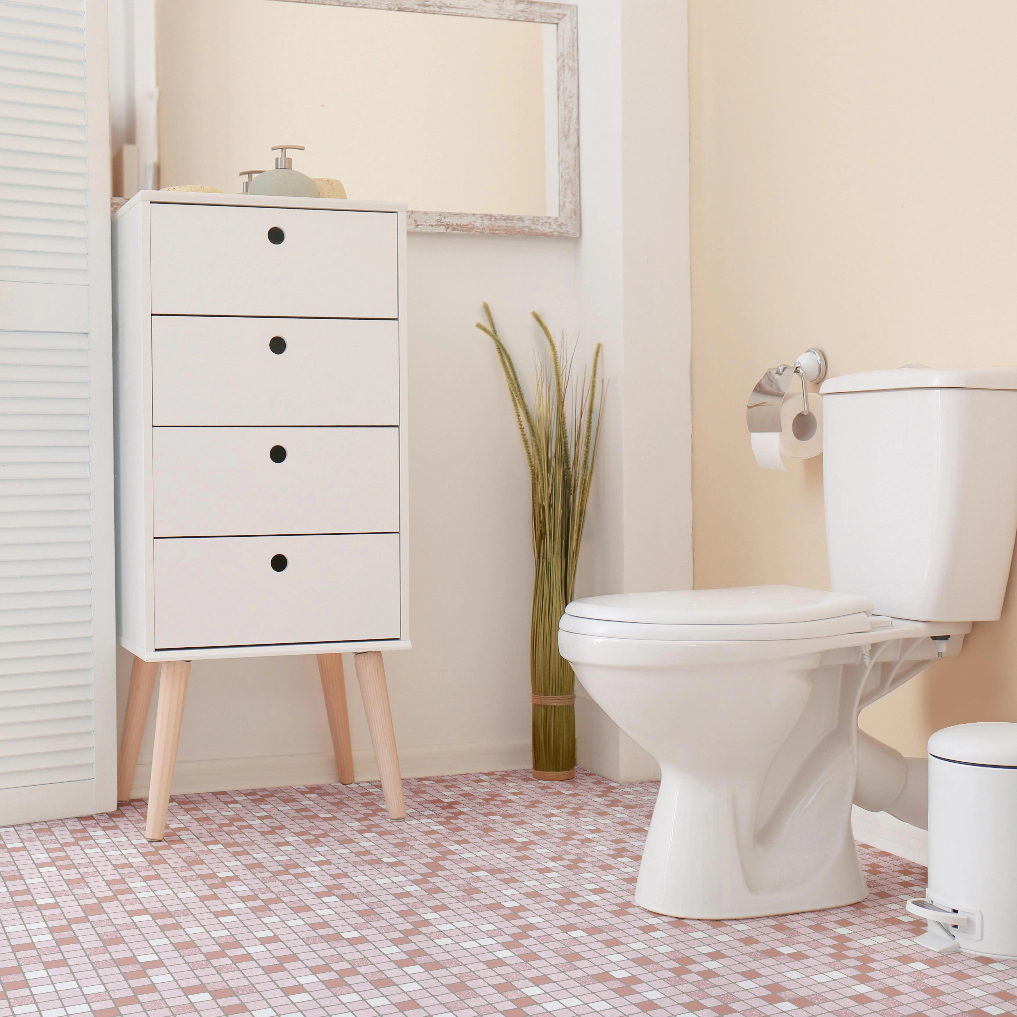 Merola Tile Crystalline Square Pink 12" x 12" Porcelain Floor and Wall ...