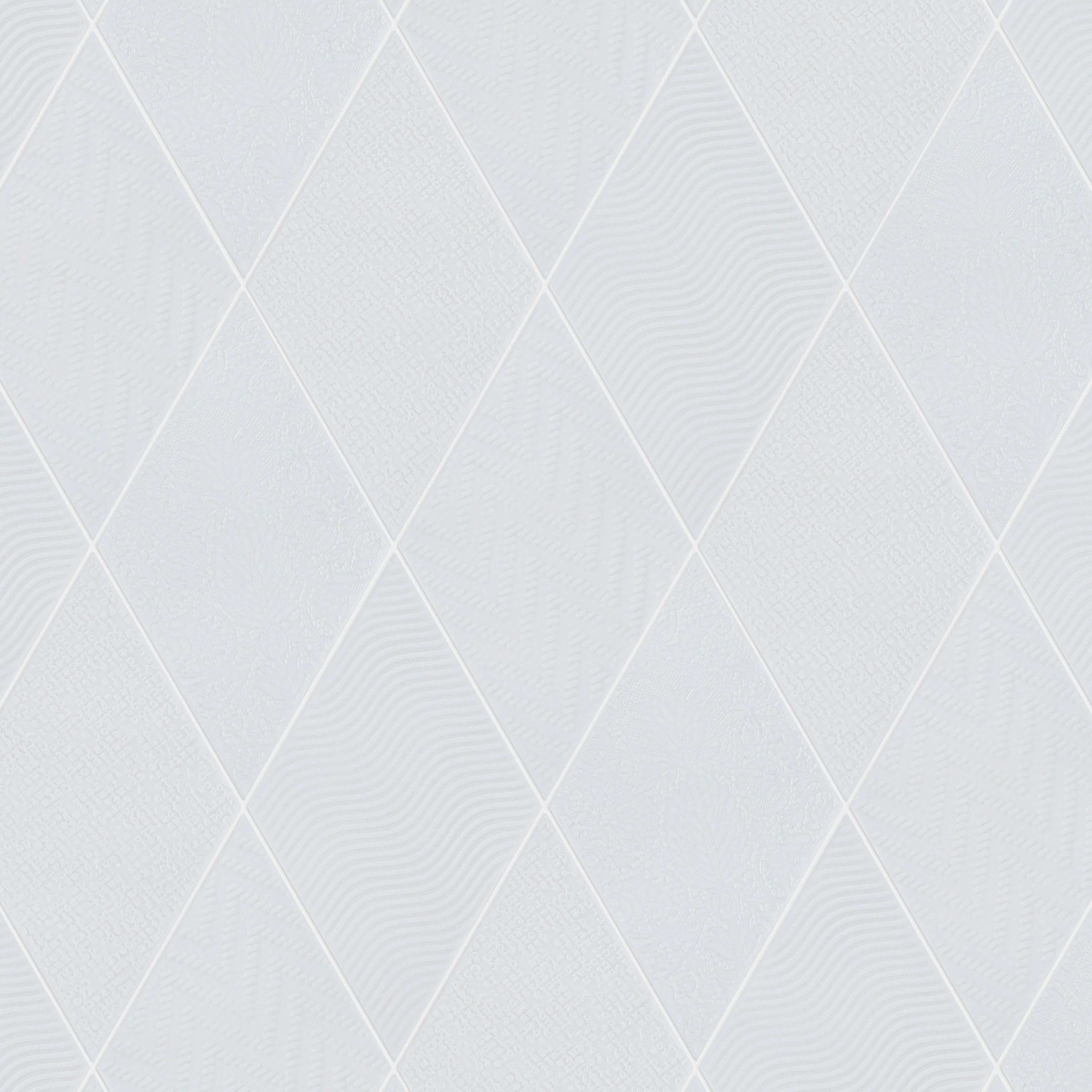 Merola Tile Rhombus White 5-1/2" x 9-1/2" Porcelain Floor and Wall Tile ...