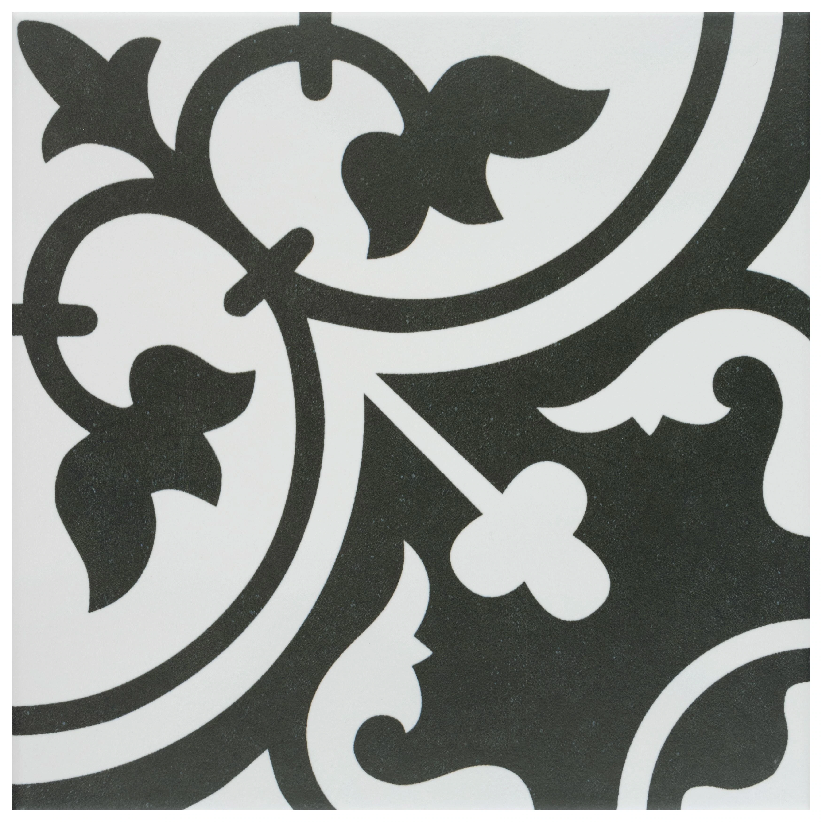 Merola Tile Arte Clover White 9-3/4" x 9-3/4" Porcelain Floor and Wall ...