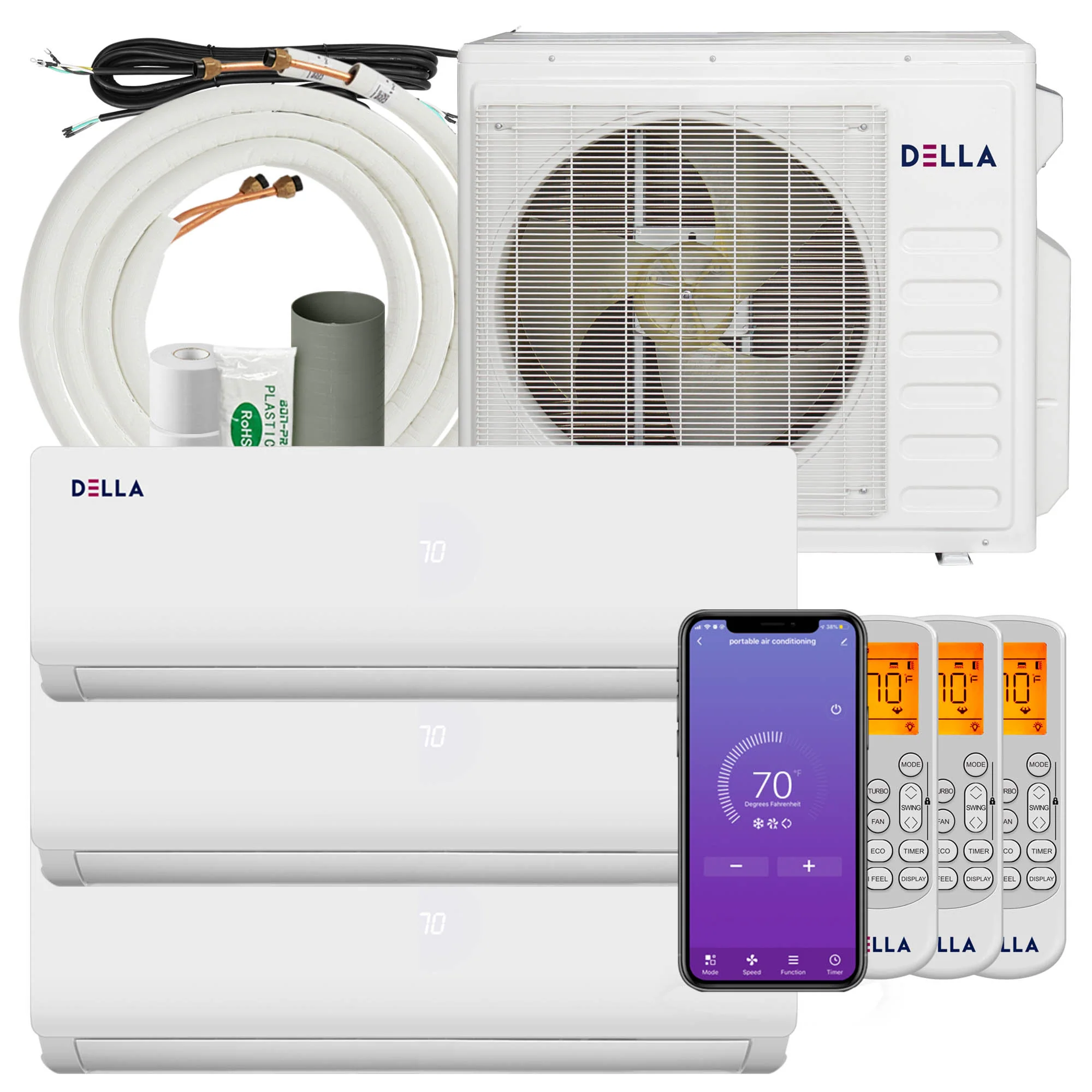 Della 27k Btu 3 Zone 12 12 12k Btu Multi Zone Mini Split Ac W Heat Arizona Outlet