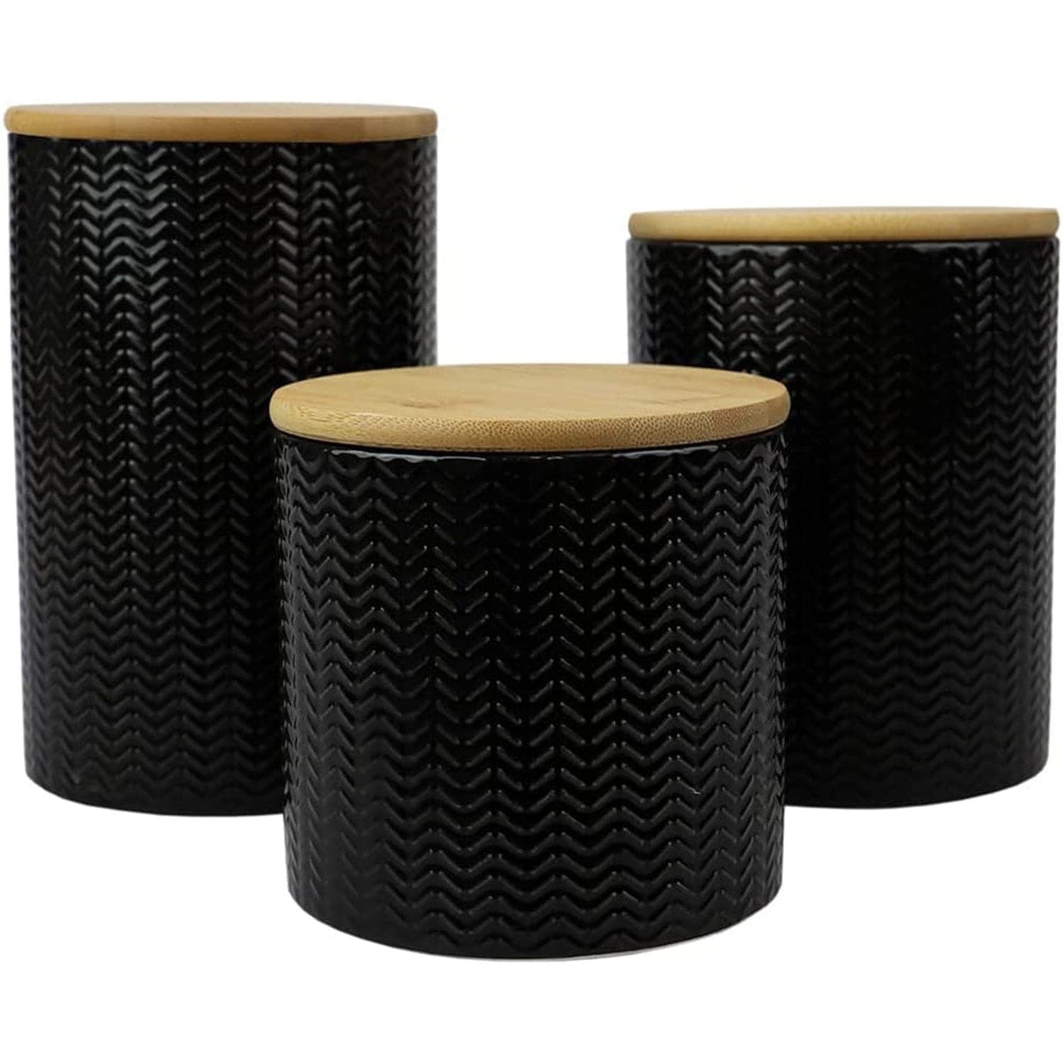 Home Basics 3 Piece Ceramic Canister Set with Bamboo Lids - Costco Arizona