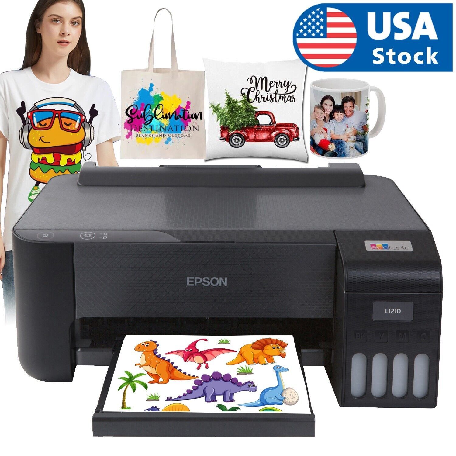 Epson L1210 A4 Sublimation Printer T-Shrit Printing For Jeans Jacket ...