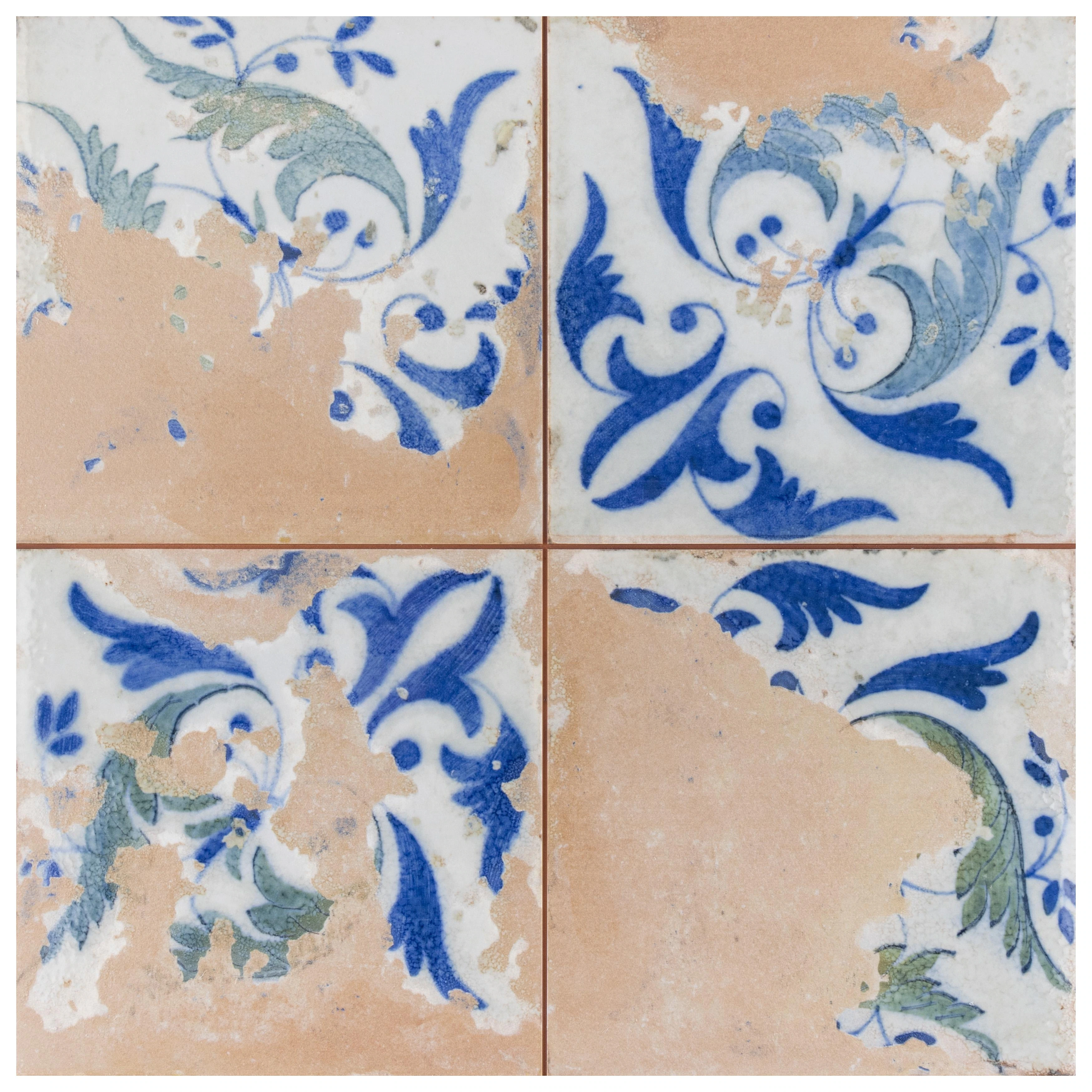 Merola Tile Kings Luxe Heritage Leaves 17-5/8" x 17-5/8" Ceramic Floor ...
