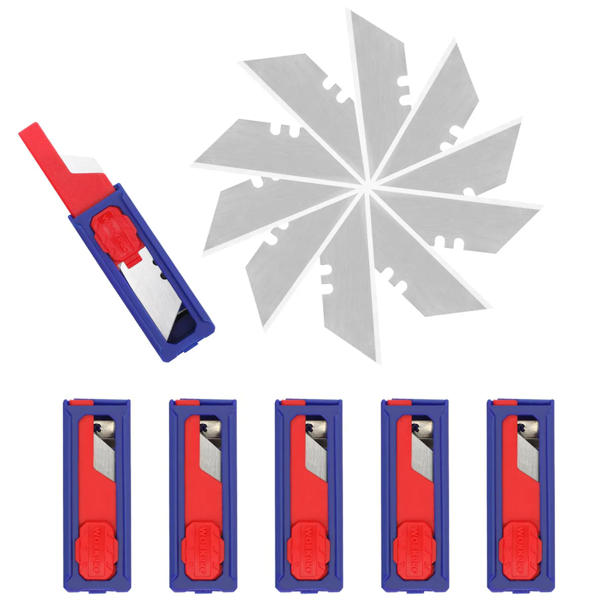 WORKPRO Utility Knife Blades, SK5 Steel Box Cutter Blades Refills ...
