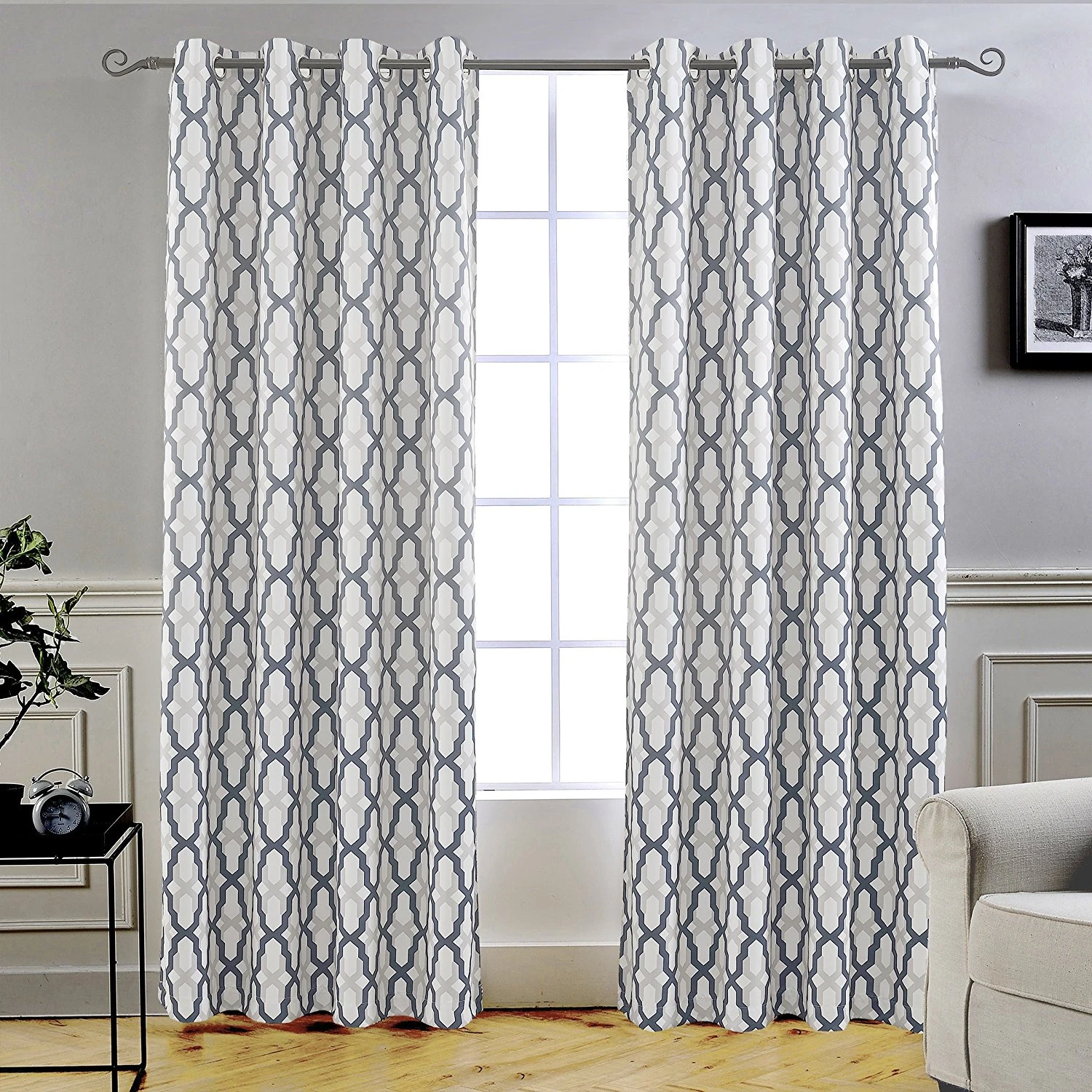 DriftAway Mason/Geo Thermal Insulated Blackout Grommet Window Curtain ...