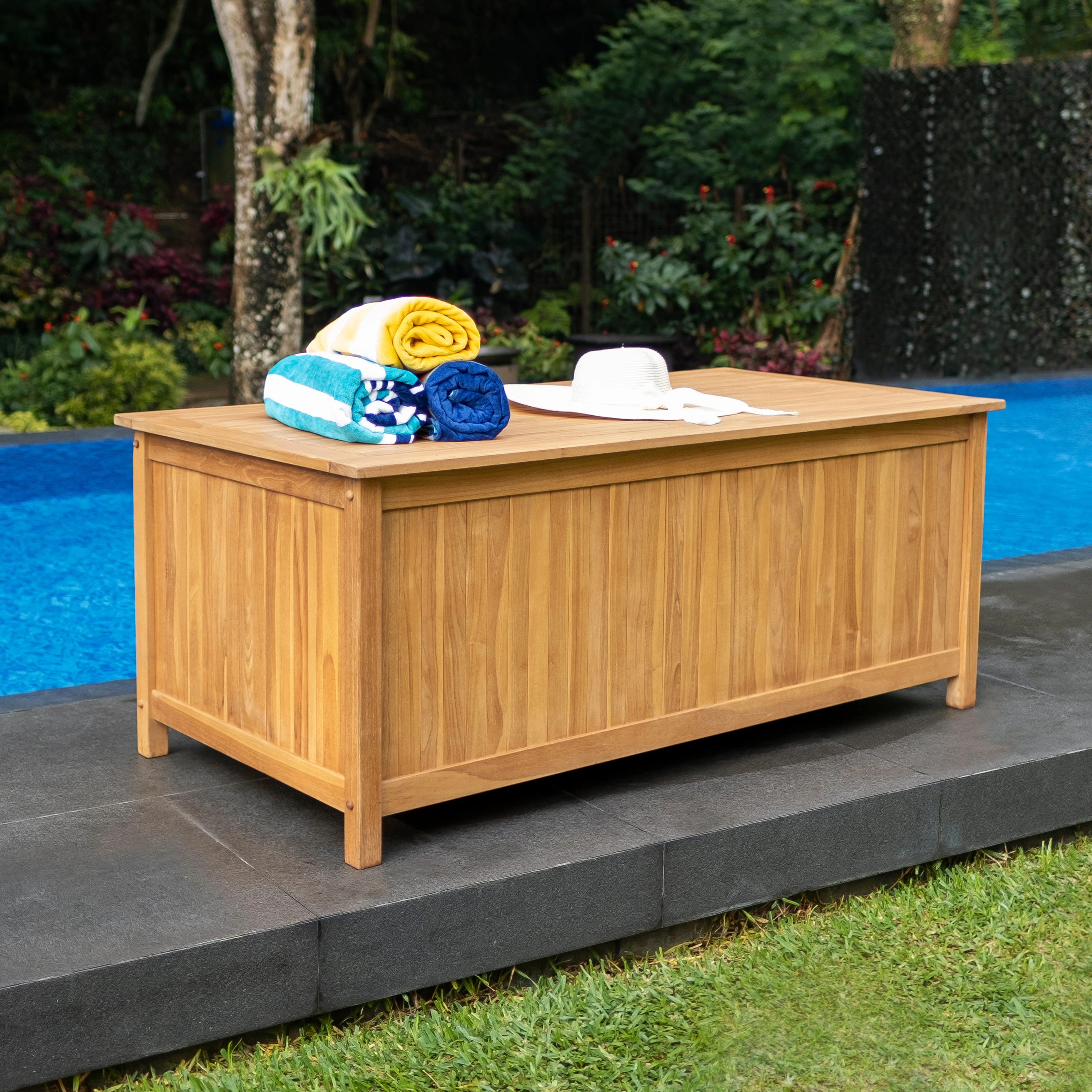 Cambridge Casual Kikori 60-inch Outdoor Teak Storage Box - Overstock ...