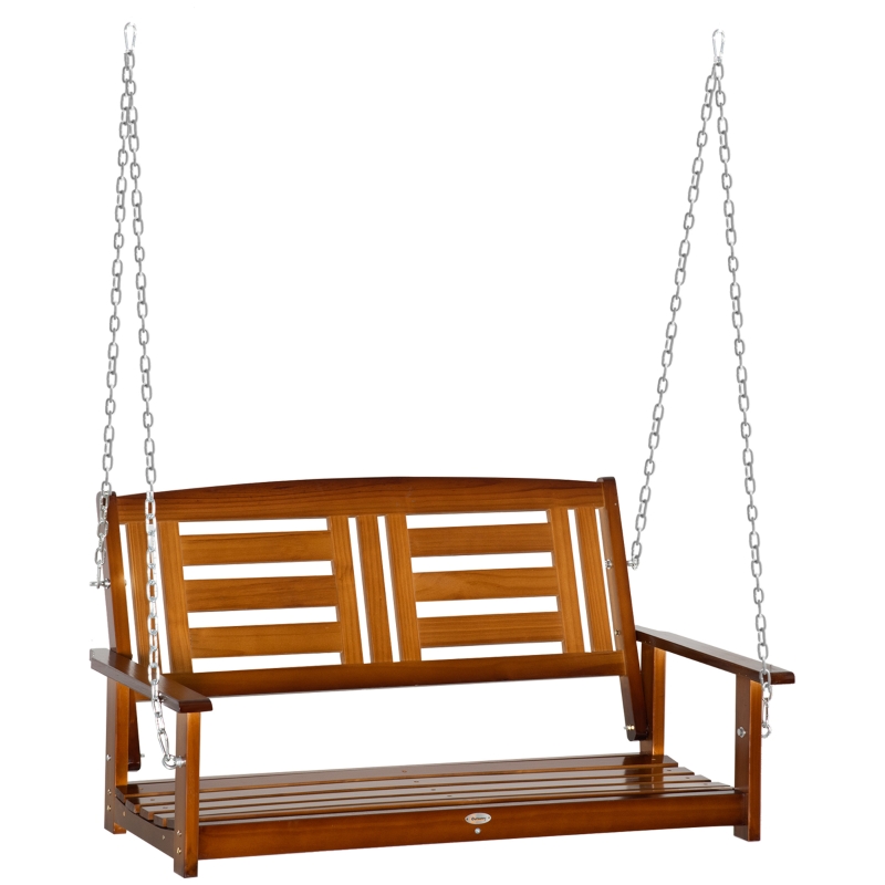 Outsunny 2 Person Front Porch Swing, Hanging Patio Swing, Outdoor Swing ...