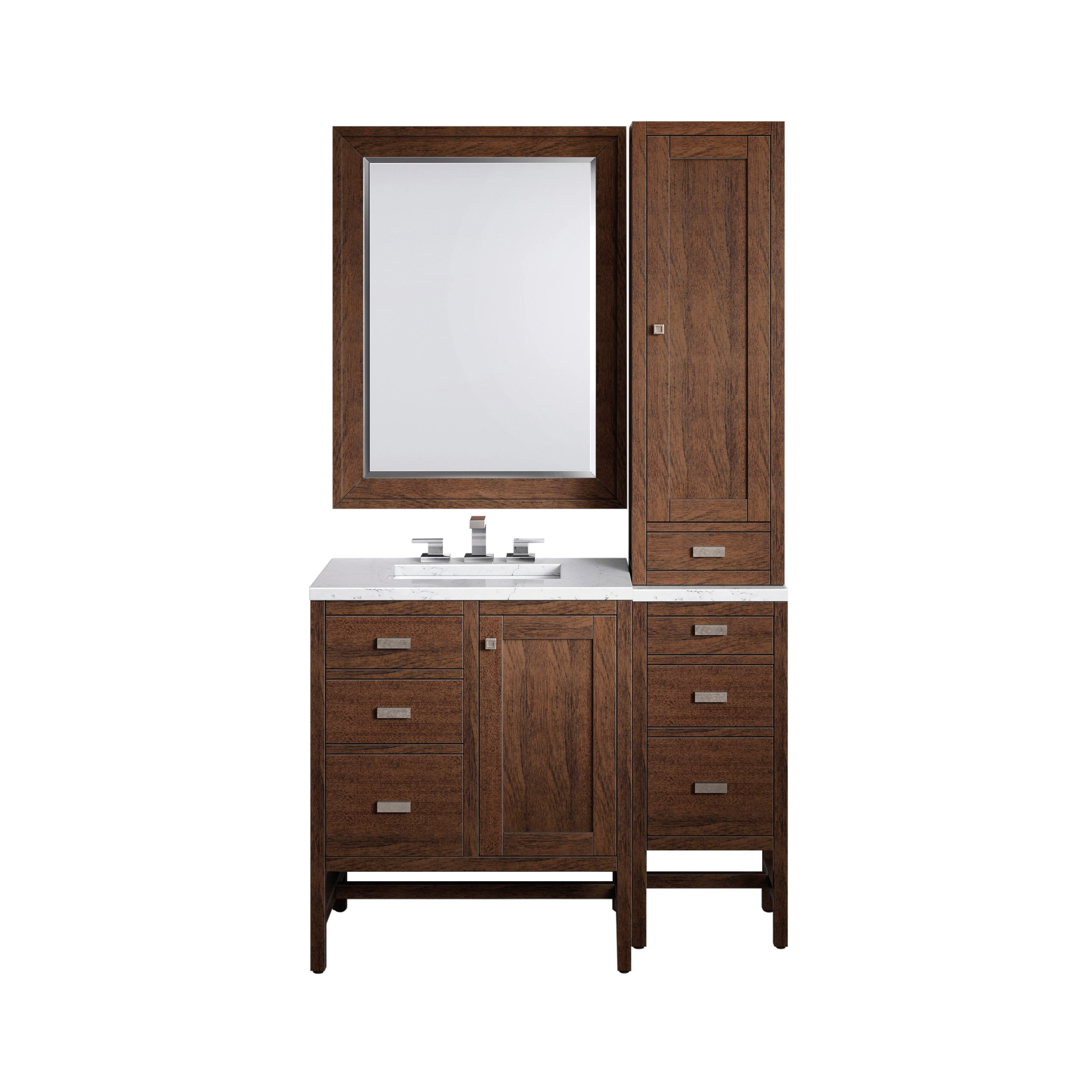 James Martin Addison 45" Single Sink Bathroom Vanity Set, Mid-Century ...