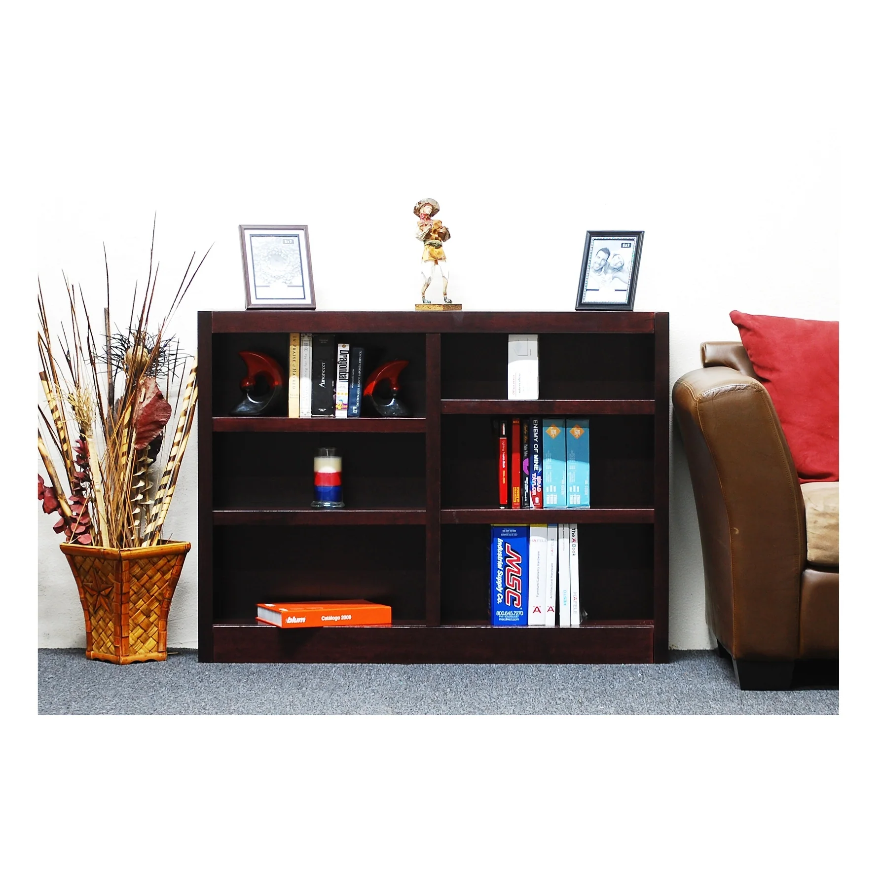 Concepts in Wood Double Wide Bookcase, 6 Shelves - Arizona Outlet