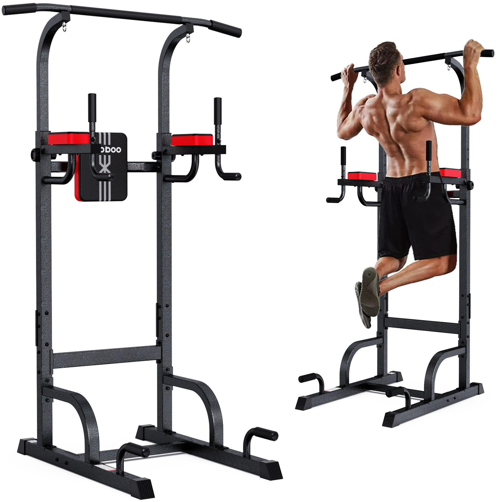 Pooboo Body Champ Multifunction Power Tower Dip Station Pull up Bar ...