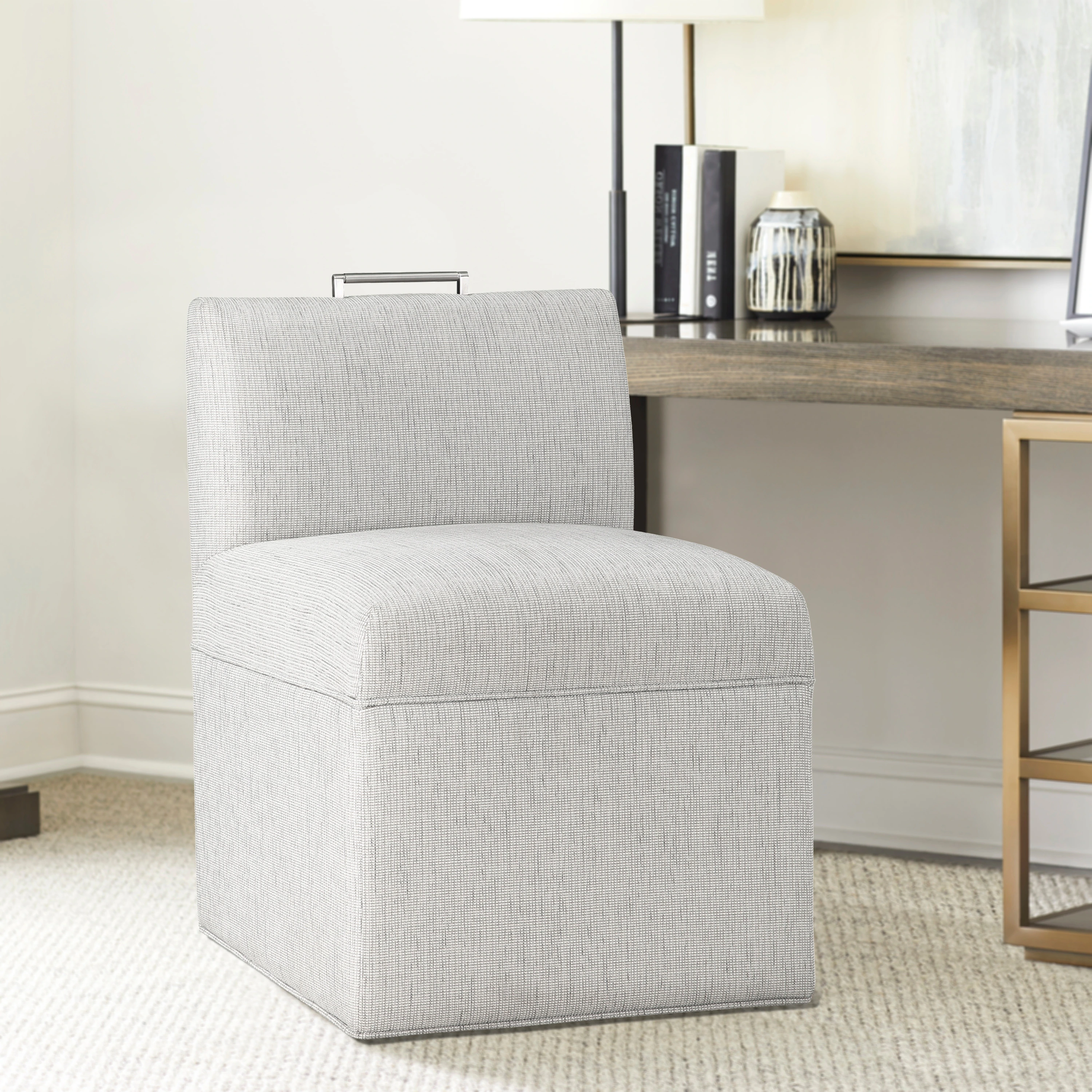 Dayla Modern Fabric Upholstered Caster Dining Chair by Greyson Living ...