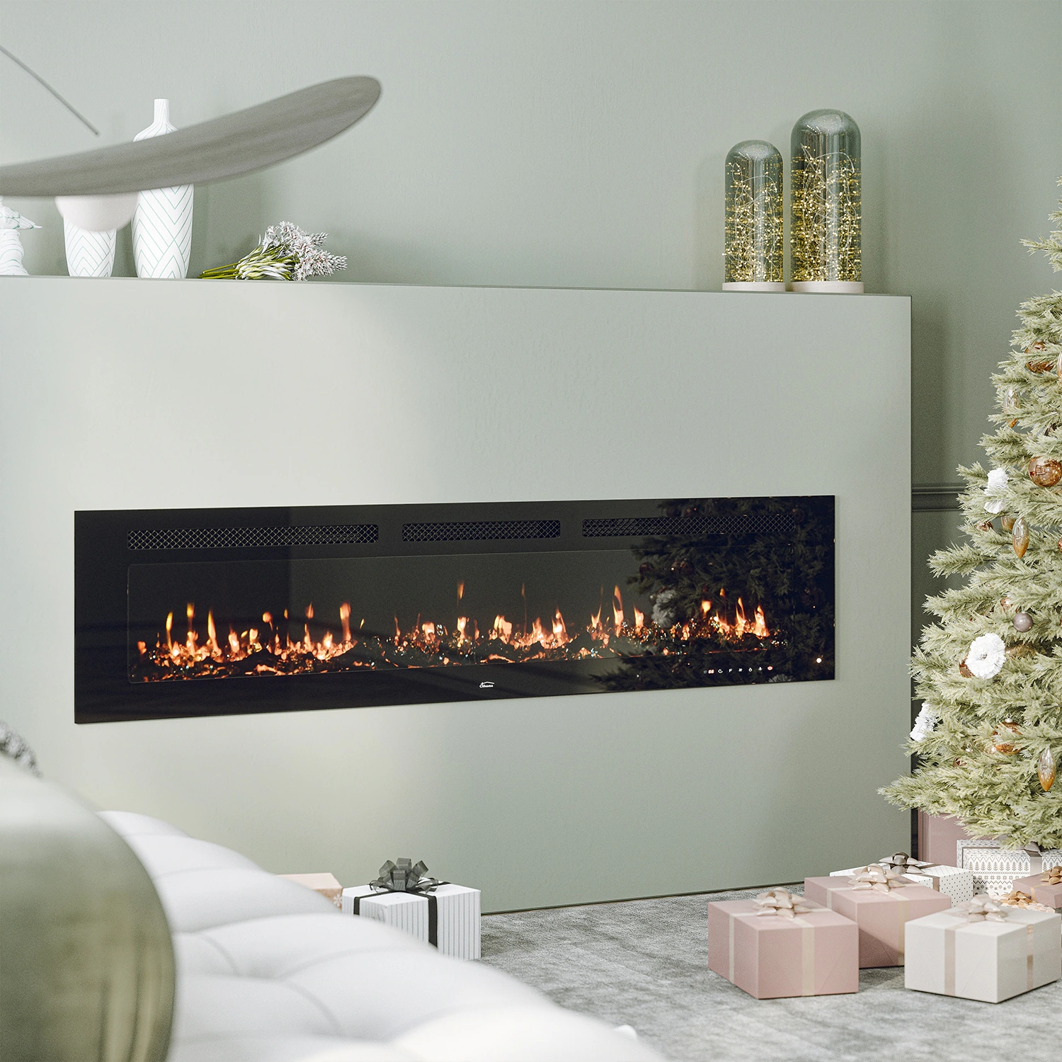 Clihome 72'' Inserted & Wall-Mounted Electric Fireplace - Costco Arizona