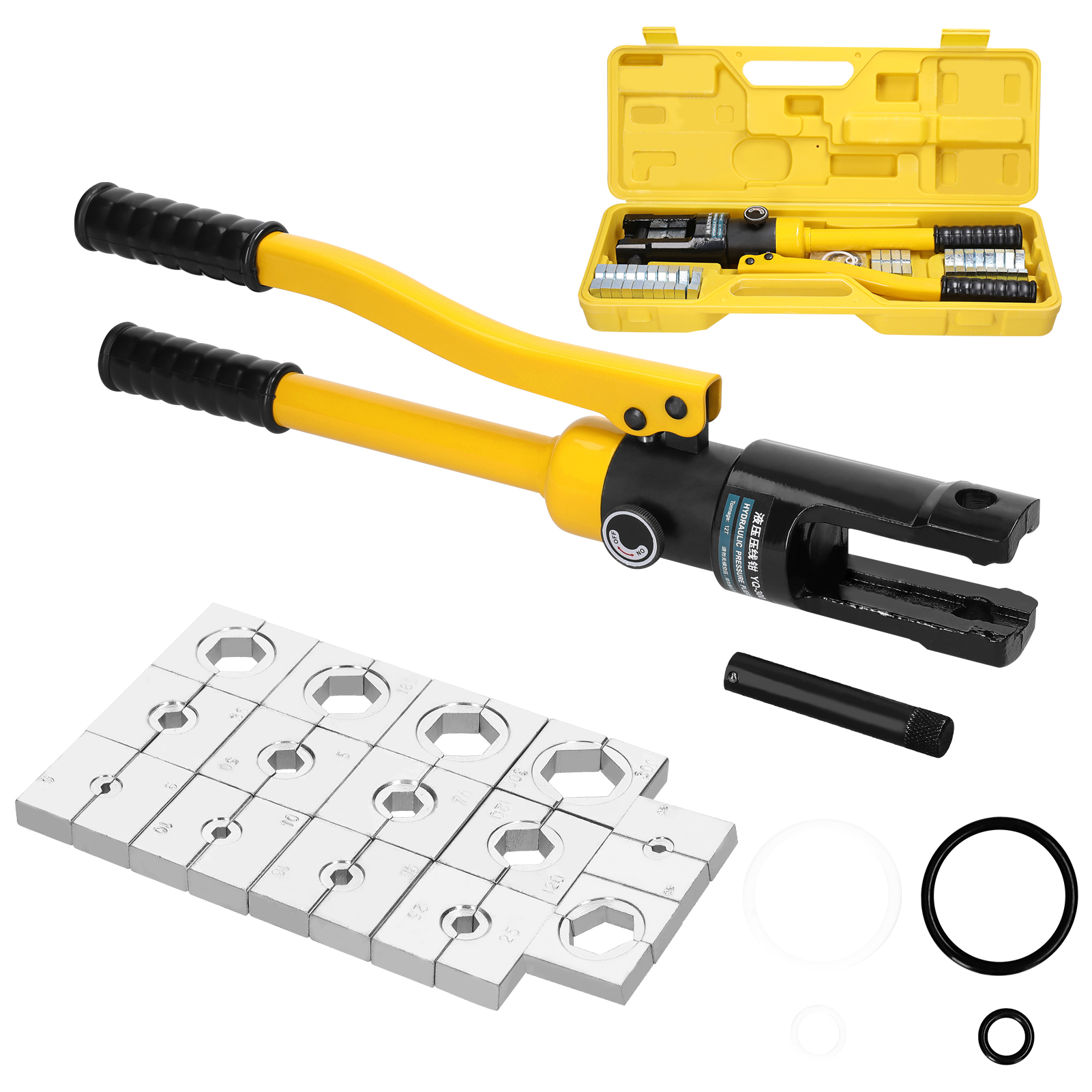 moobody YQ-300 Hydraulic Crimping Plier with Dies Manual Hydraulic Hose Crimping Tool Set Copper ...