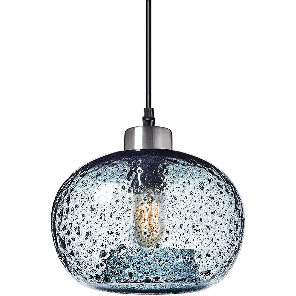 Blown glass pendant light fixture blue pendant lamp - Arizona Outlet