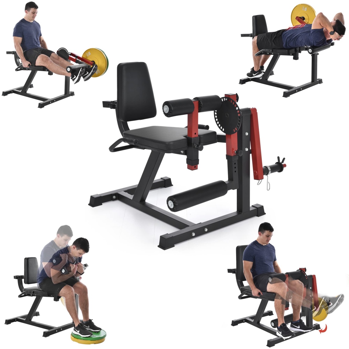 Weight Bench with Leg Extension, Leg Curl Machine with Adjustable Seat ...
