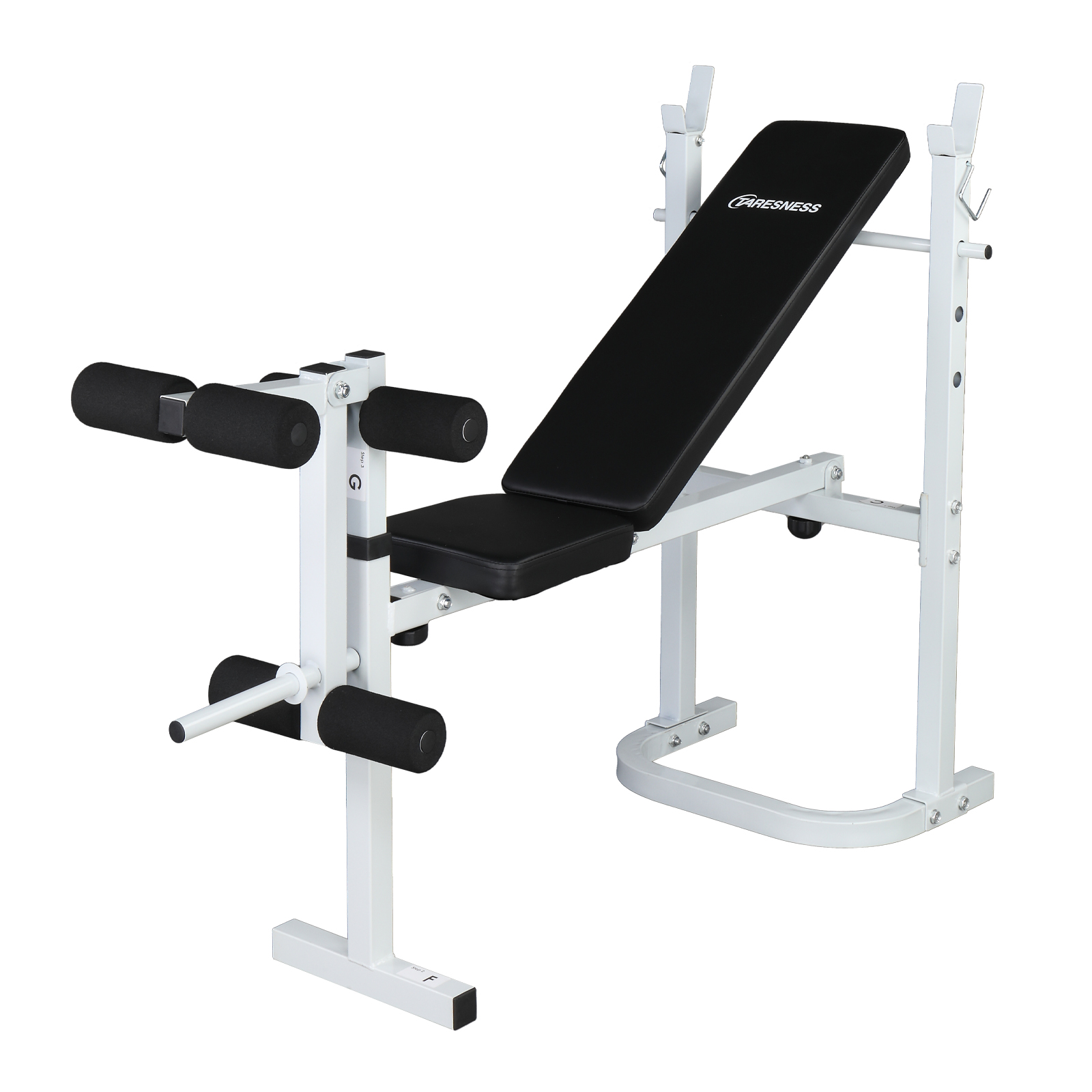 SalonMore Weight Bench, with Barbell Rack Lifting Press Gym Equipment ...
