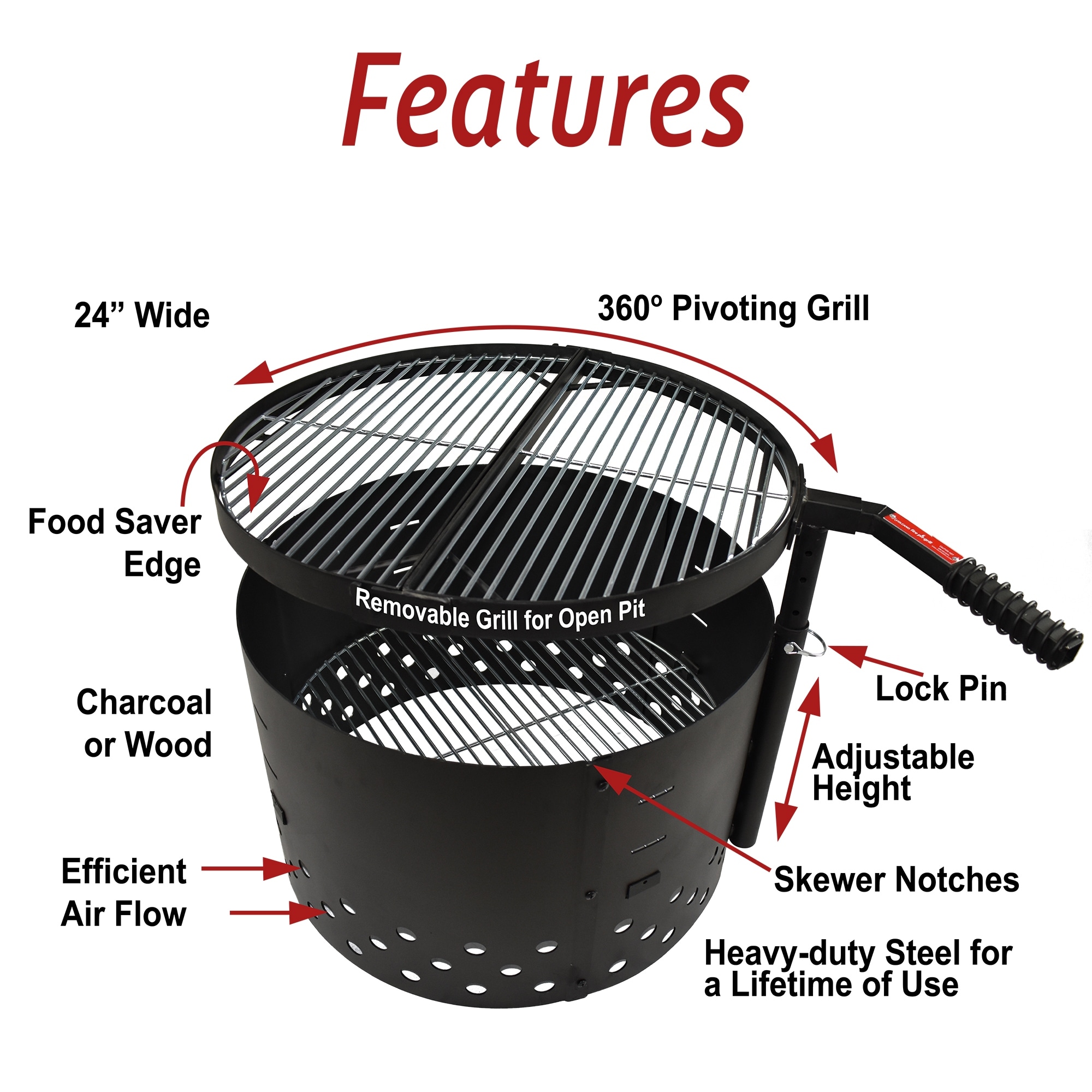 Volcano Grills Volcano Fire Pit Portable Grill - Arizona Outlet
