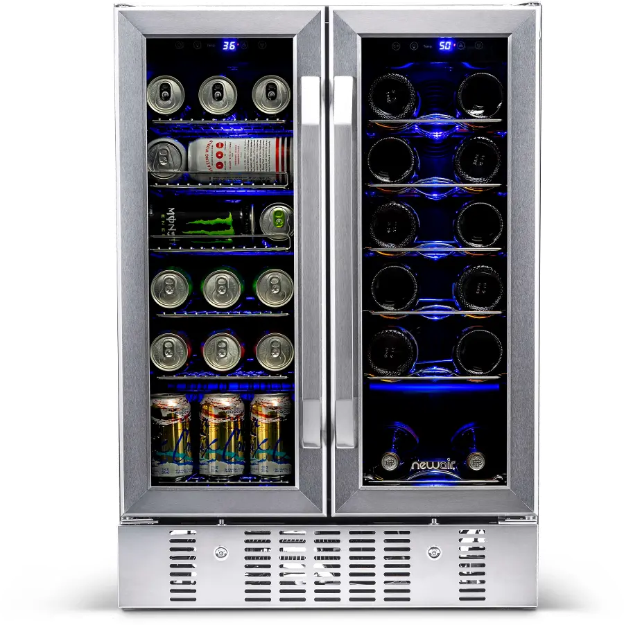 NewAir 24 Inch Dual Zone Mini Fridge - Stainless Steel - Arizona Outlet