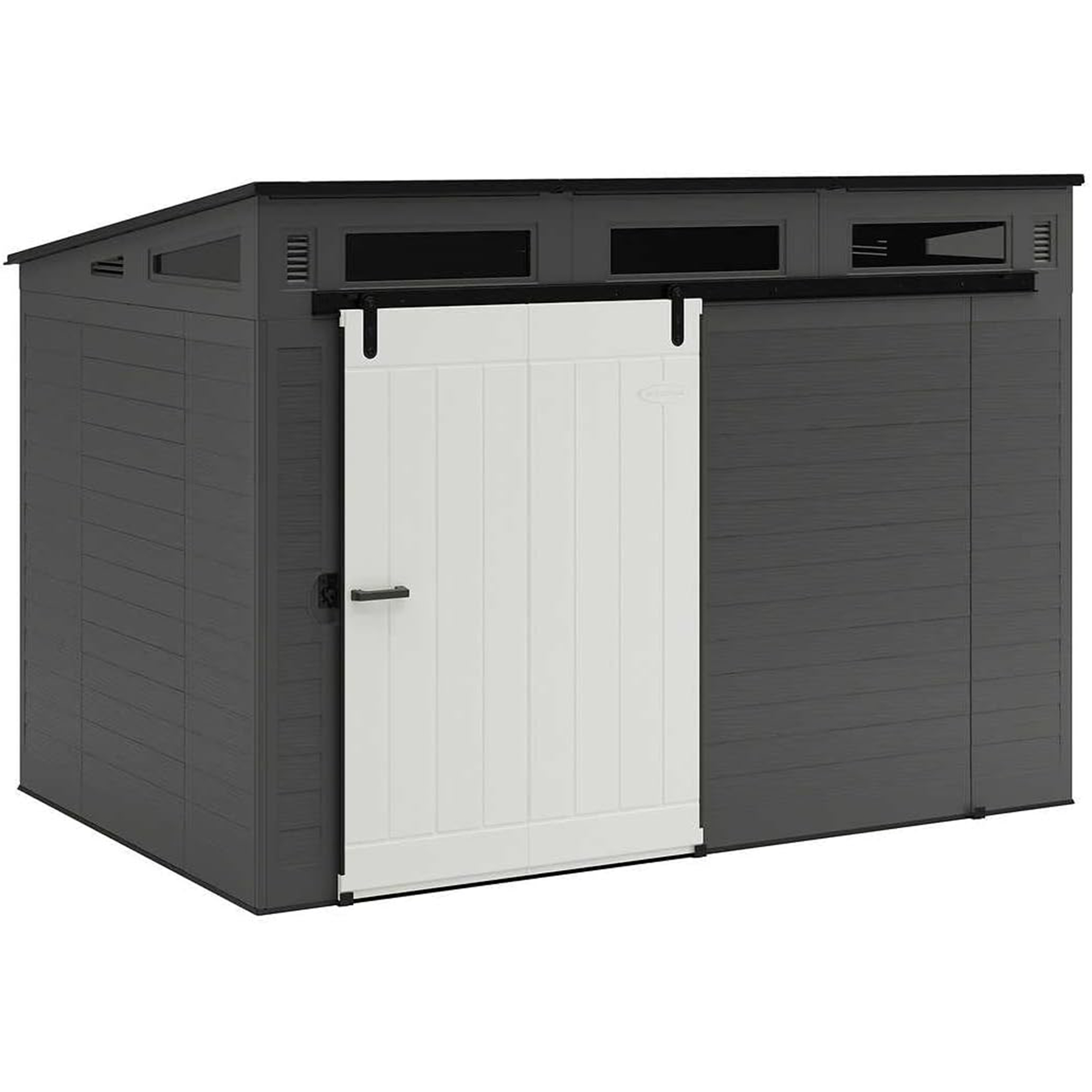 Suncast Modernist 10' x 7' Barn Door Outdoor Garden Storage Shed, Grey ...