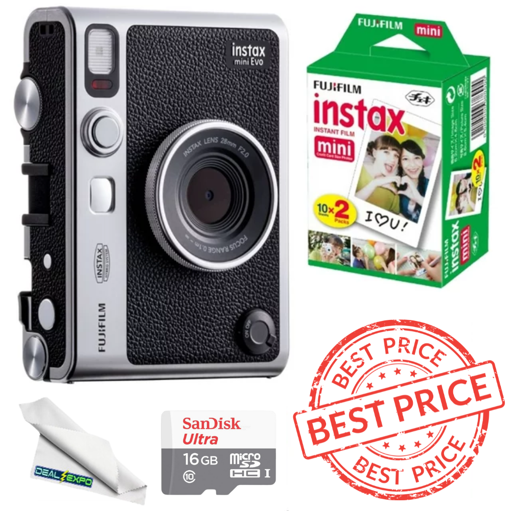 Fujifilm Instax Mini EVO Hybrid Black Instant Camera - DealExpo Bundle ...