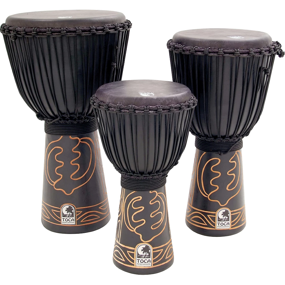 Open Box Toca Synergy Black Mamba Djembe with Bag and Djembe Hat ...