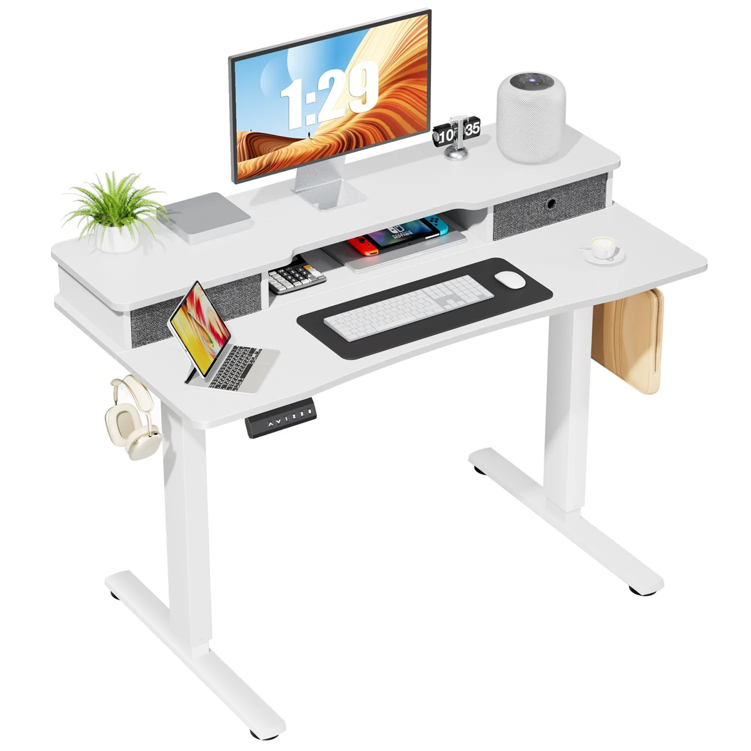 Electric Standing Desk 48 x 24 Inch Desktop Adjustable Height Desk Home ...