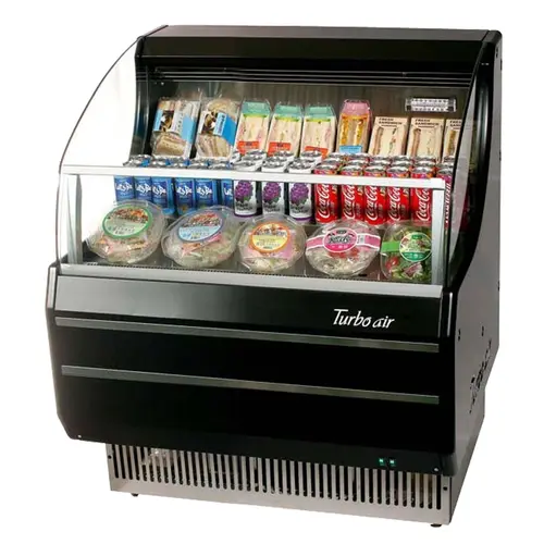 30in Slimline Horizontal Display Merchandiser Cooler Black - Arizona Outlet
